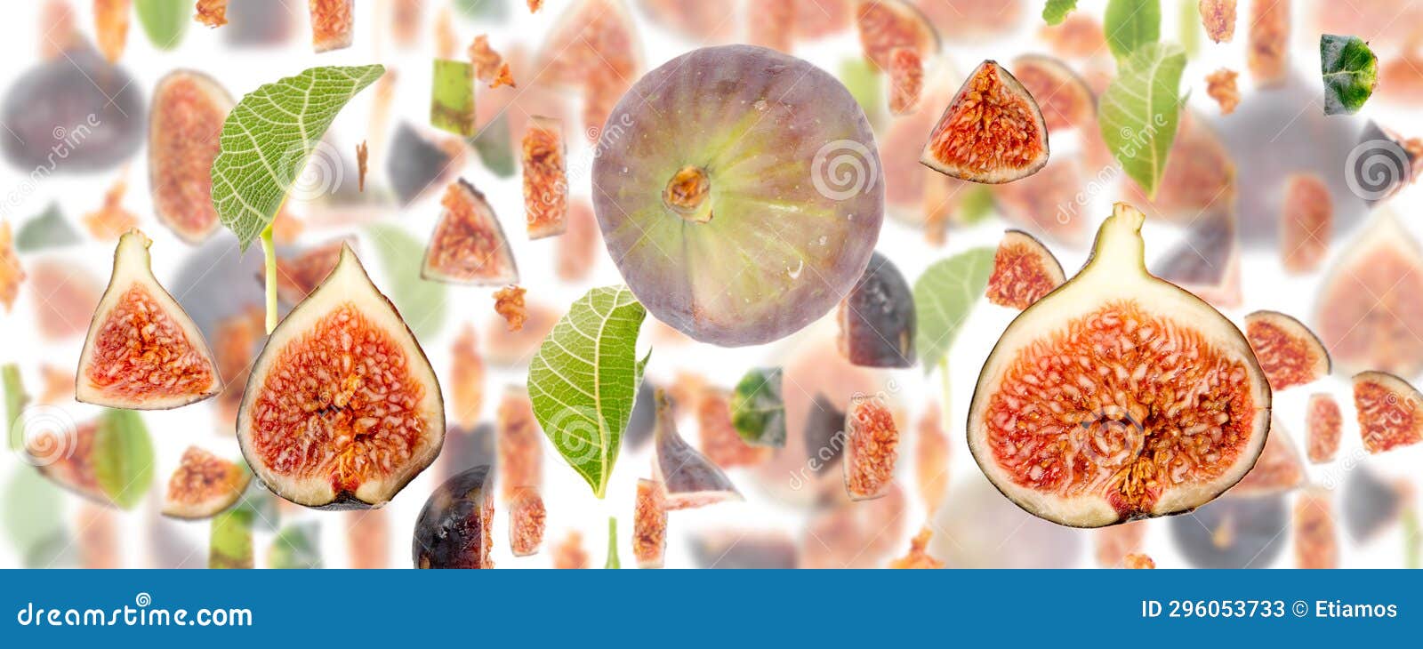 Fig Slice and Leaf Abstract Stock Image - Image of horizontal, ripe ...
