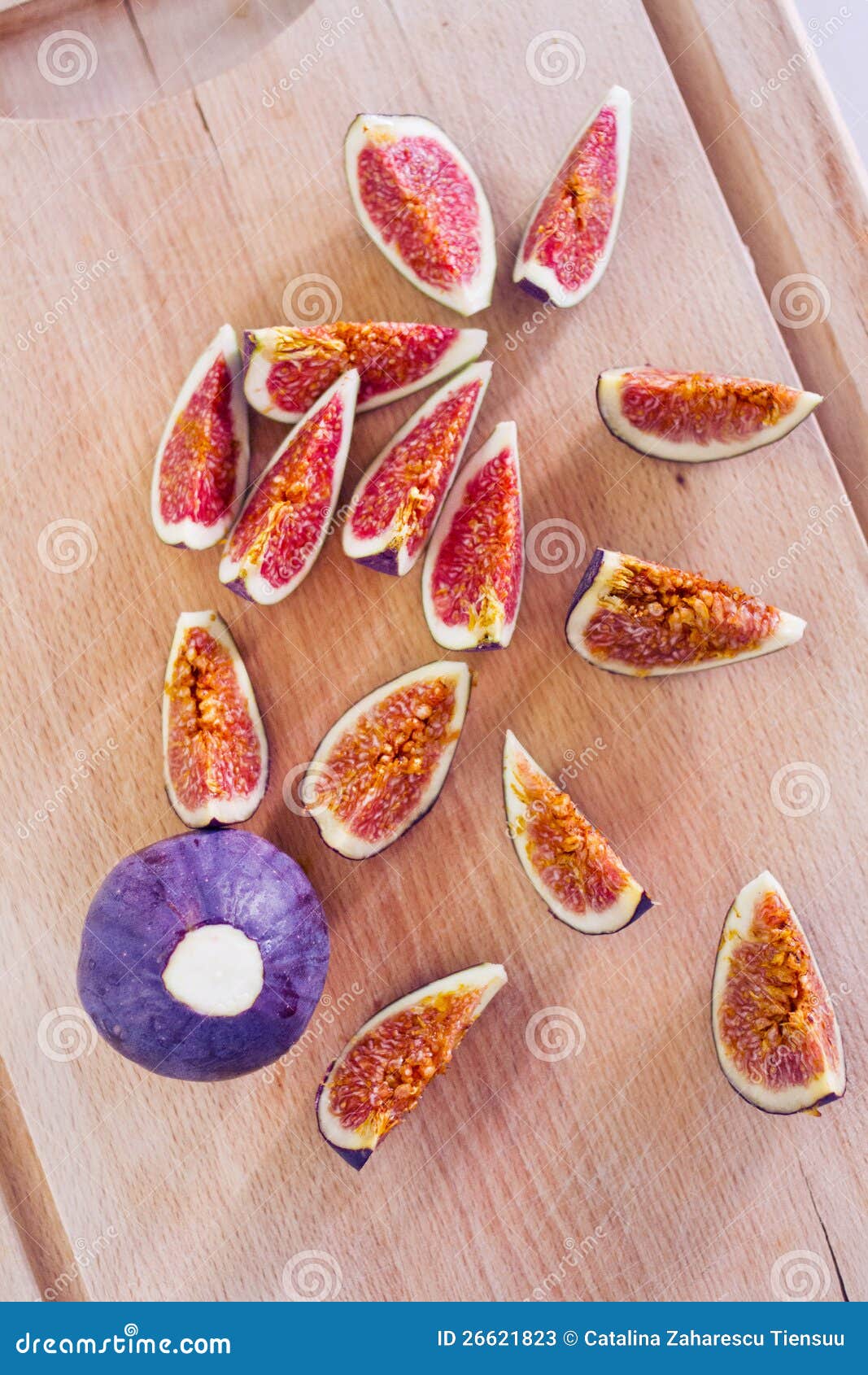 Fig Slices on a Wooden Board Stock Image - Image of delicious, figs ...