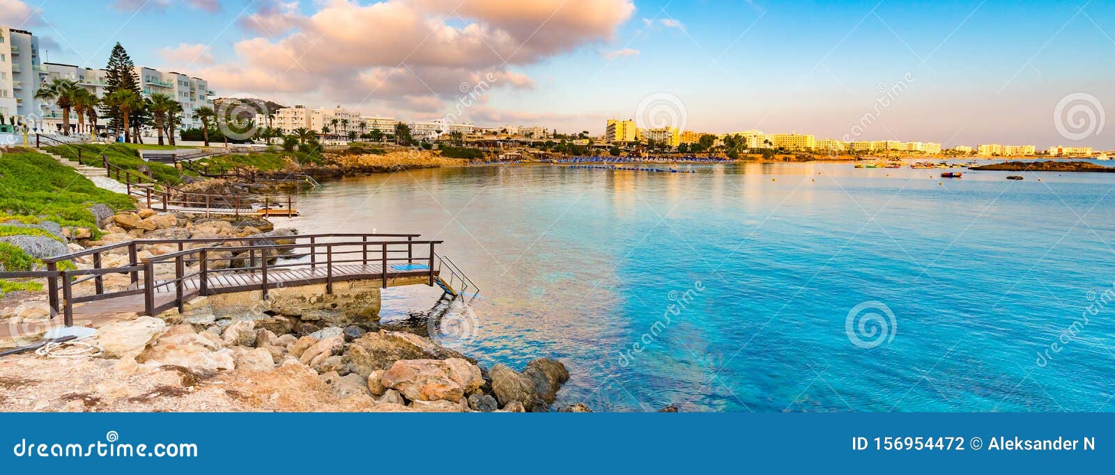 Fig Tree Bay Beach in Protaras, Cyprus. Stock Photo - Image of boat ...