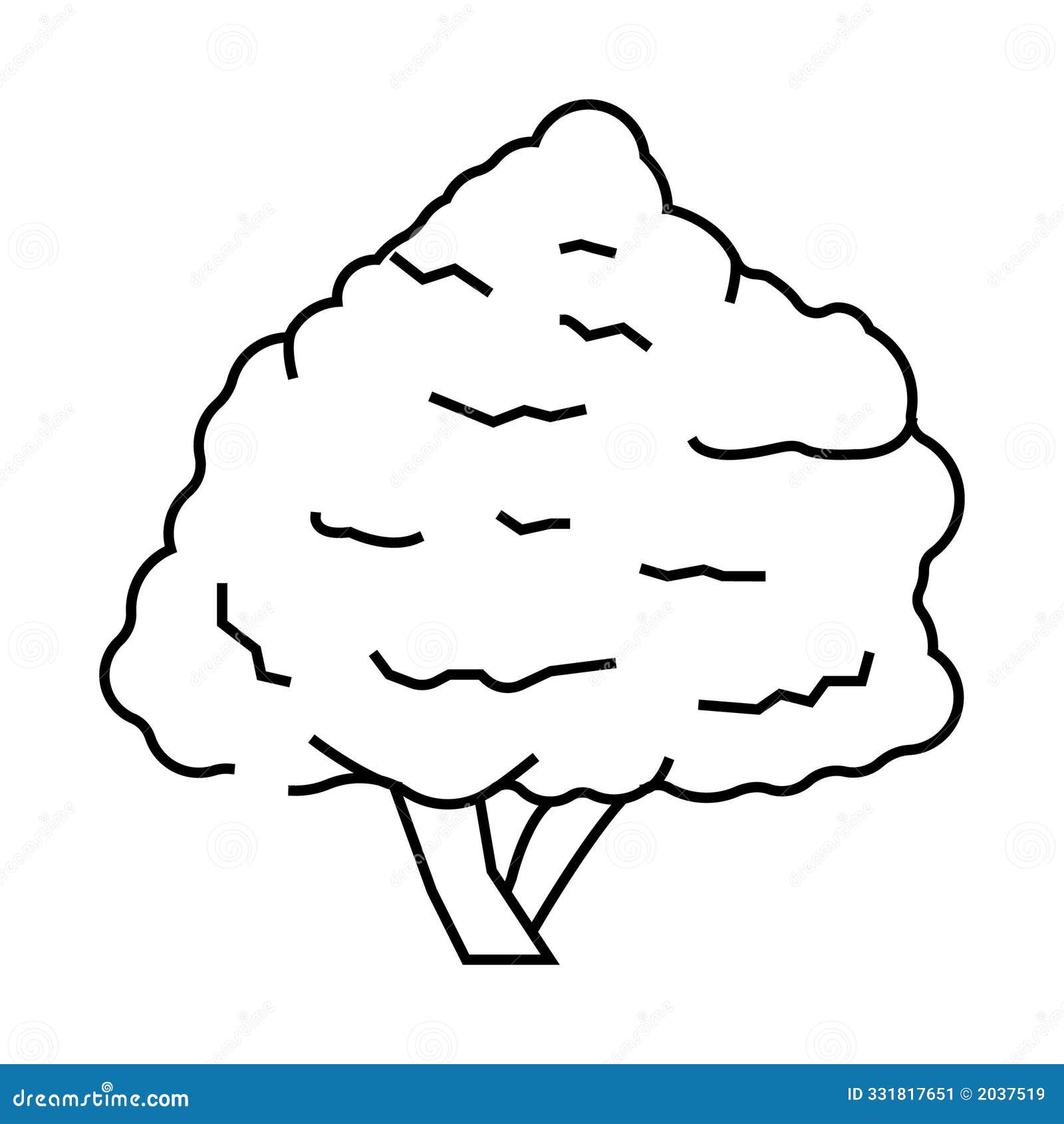 Fig Tree Jungle Amazon Line Icon Vector Illustration Stock Vector ...