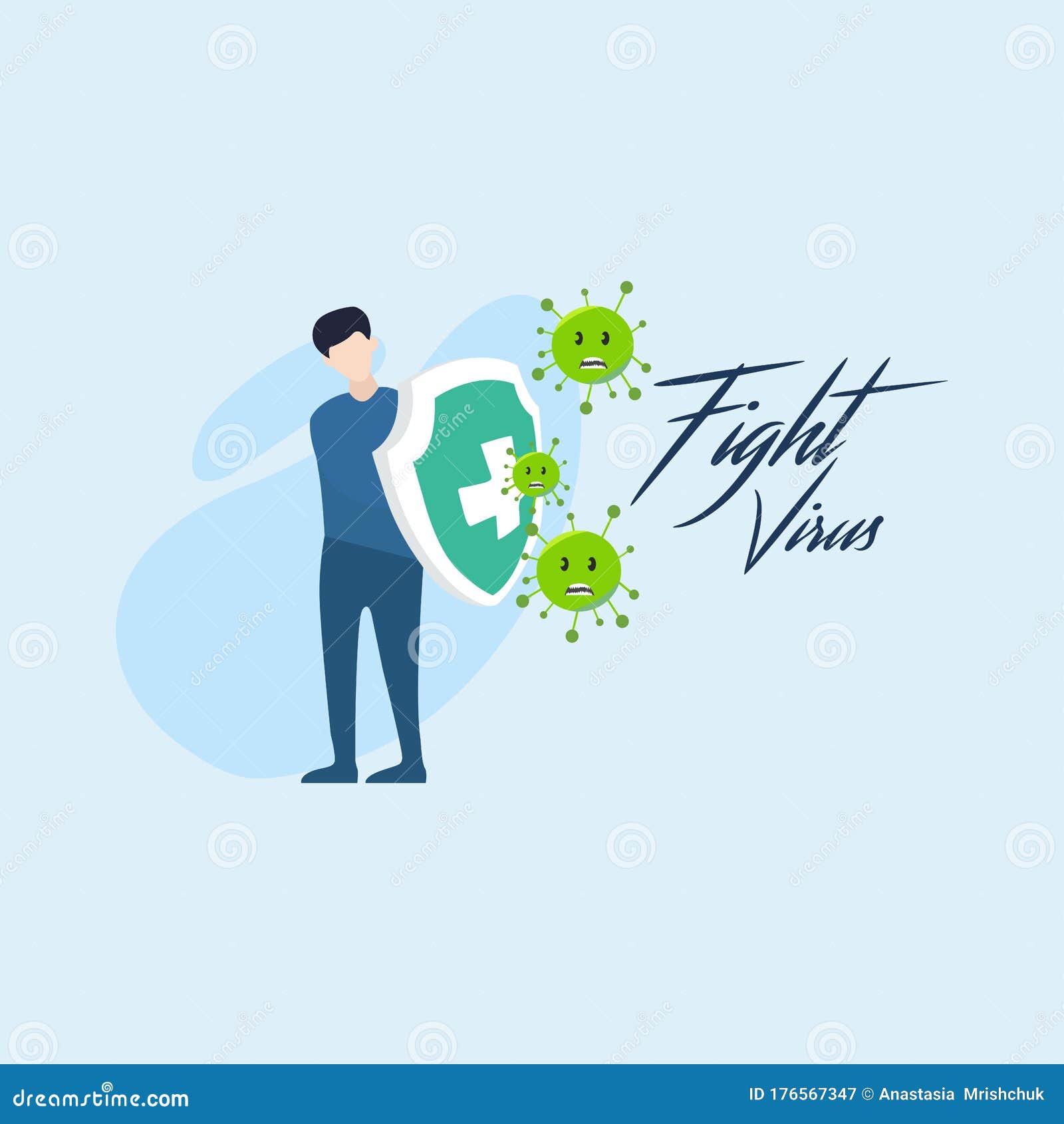 Fight Against Coronavirus on a White Background. Poster Stock ...
