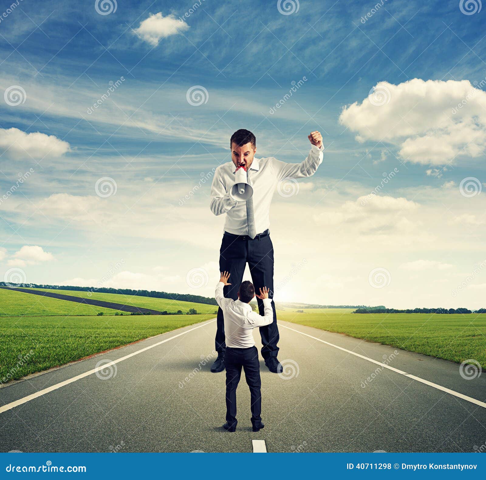 Fight between Angry Man and Scared Man Stock Photo - Image of boss ...