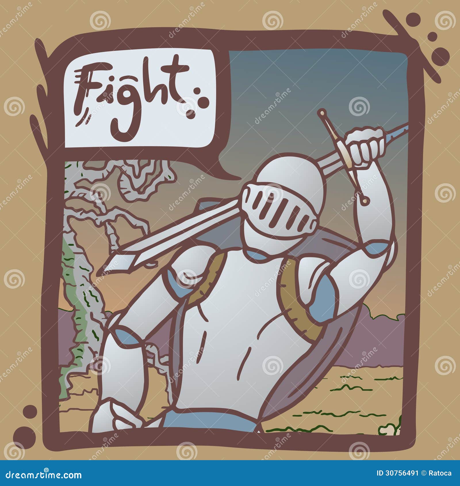 Fight army comic stock vector. Illustration of attack - 30756491