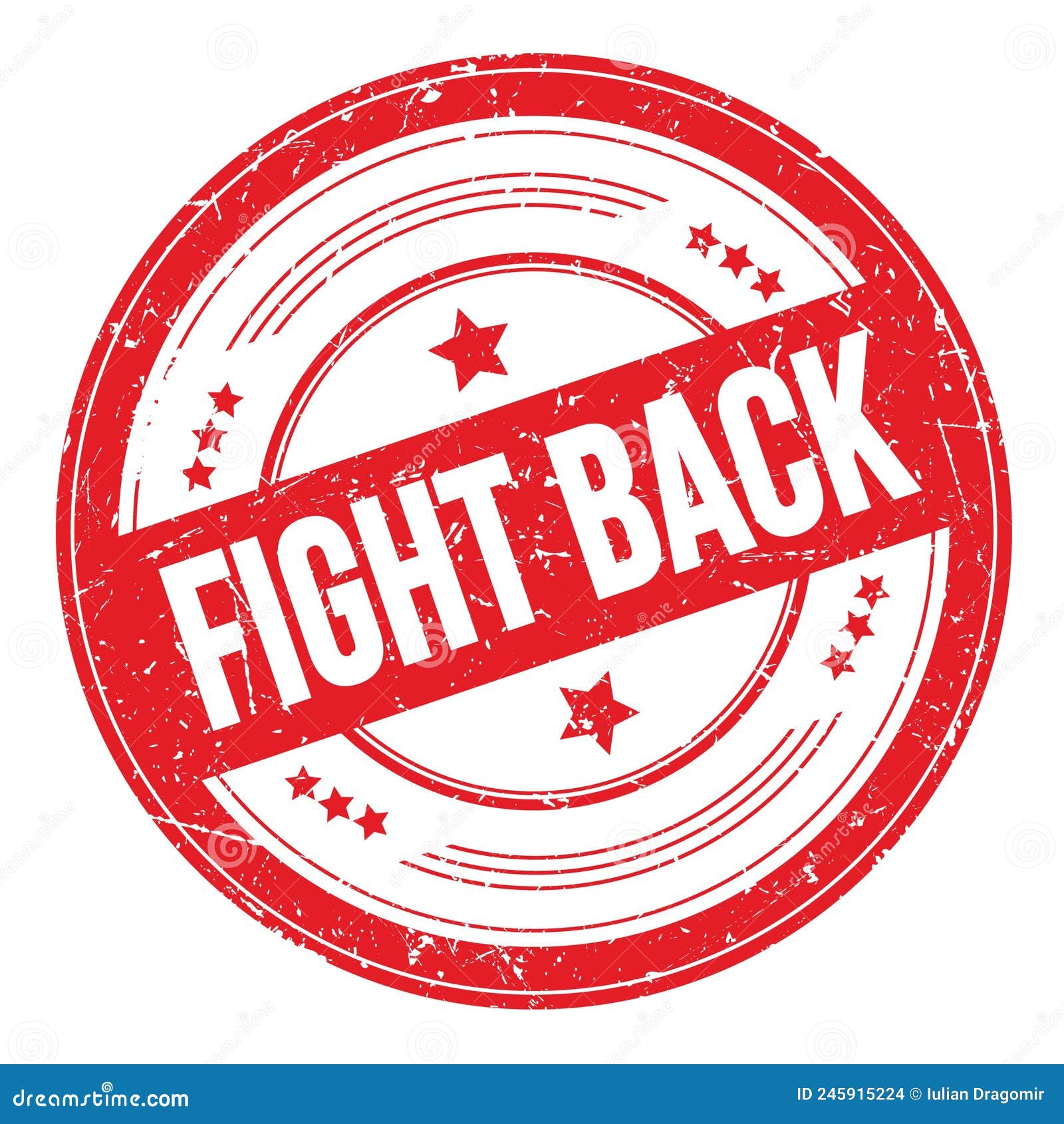FIGHT BACK Text on Red Round Grungy Stamp Stock Illustration ...