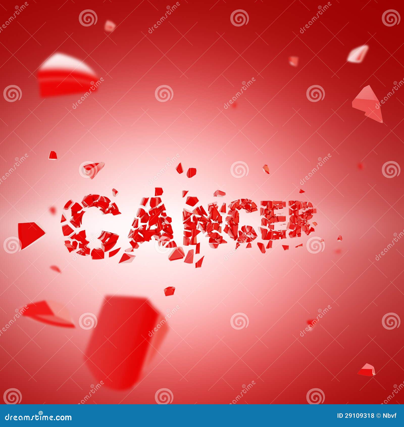 Fight the Cancer, Word Broken into Pieces Stock Illustration ...