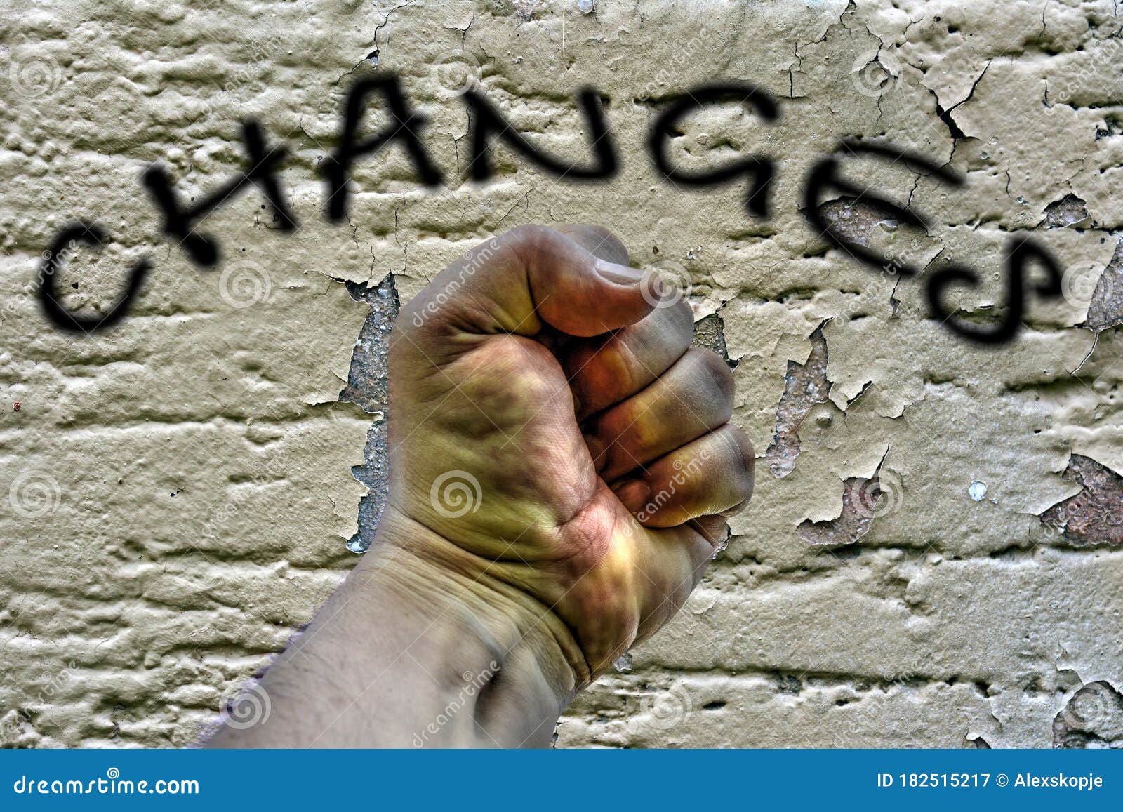 Fight for changes stock image. Image of hand, power - 182515217