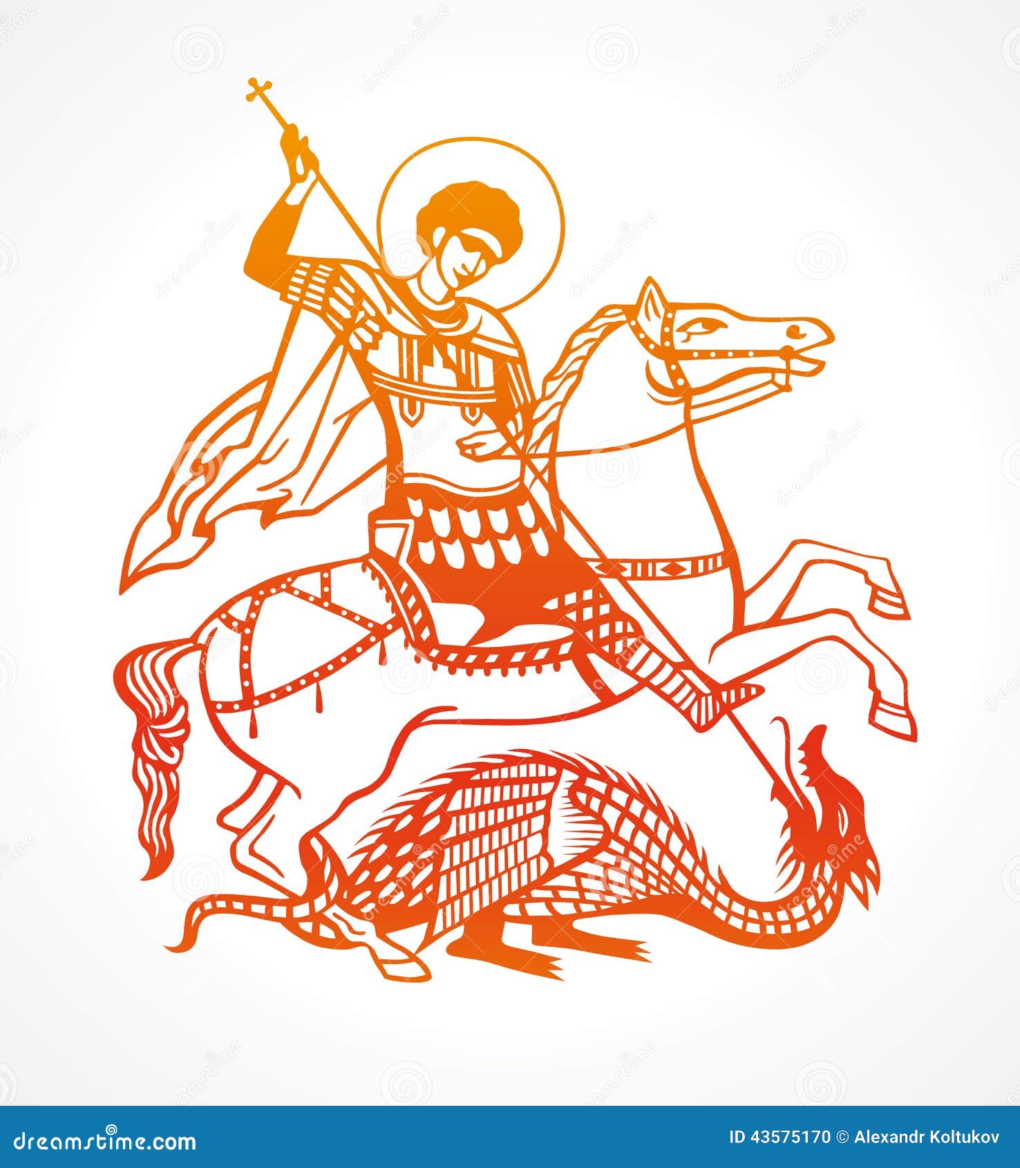 Holy Fight With Evil Logo. Vector Illustration | CartoonDealer.com ...