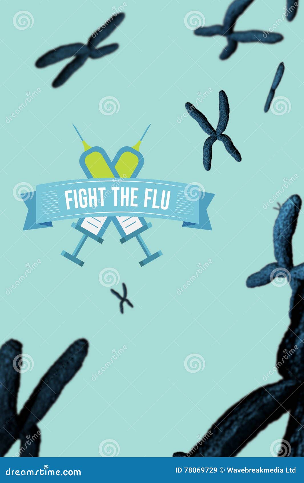Fight the flu design stock illustration. Illustration of blue - 78069729