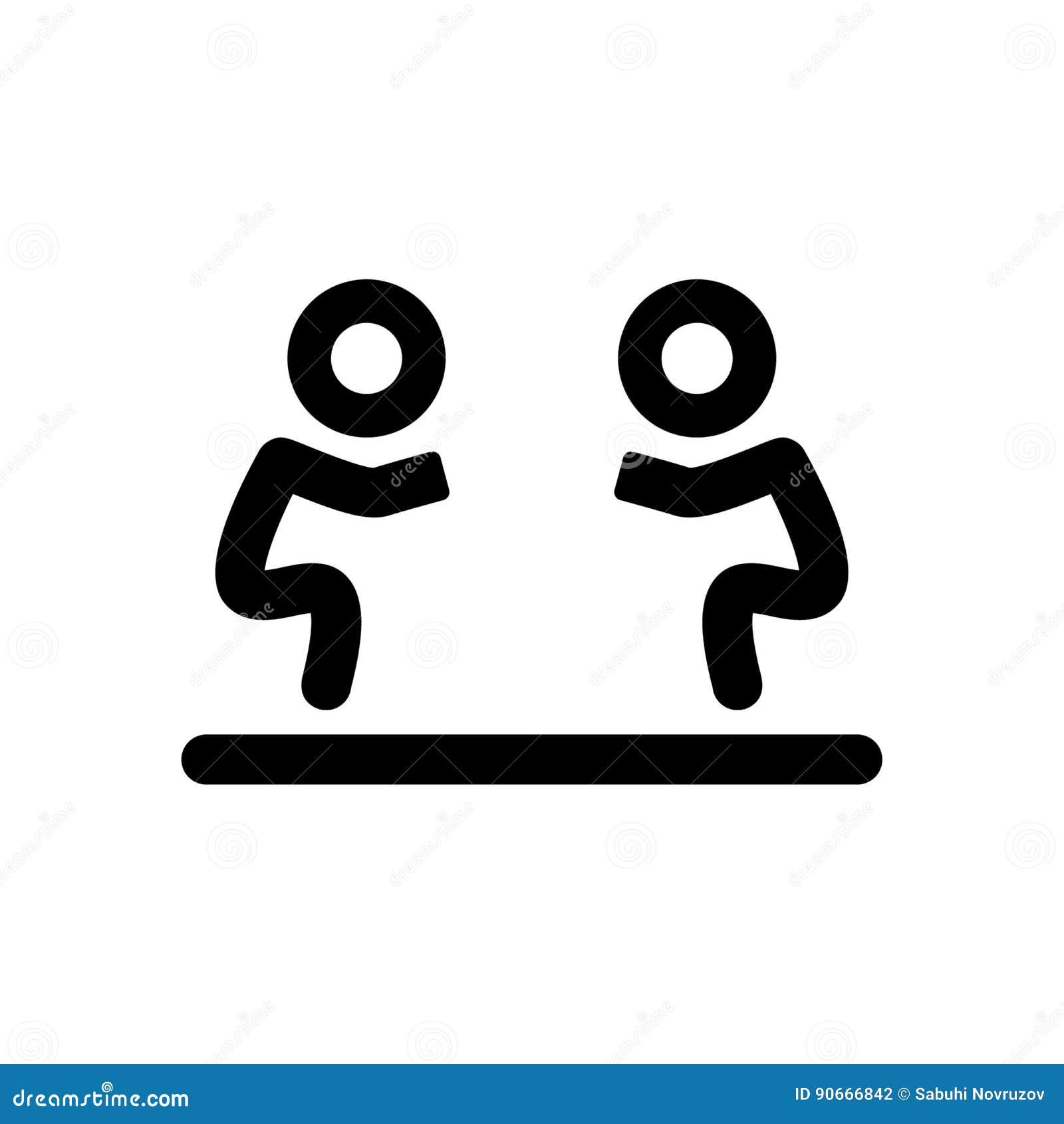 Fight Icon Isolated. Human Silhouettes Fighting on White Background ...