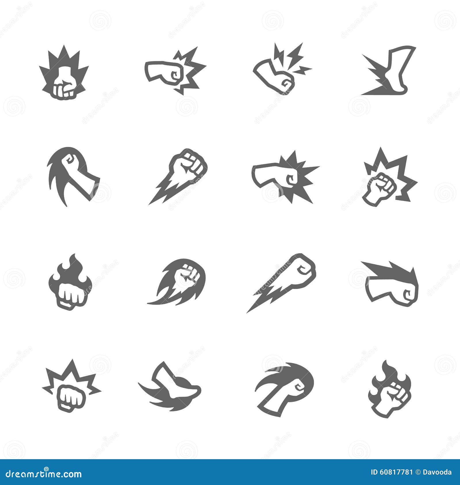 Fight Icons stock illustration. Illustration of icons - 60817781