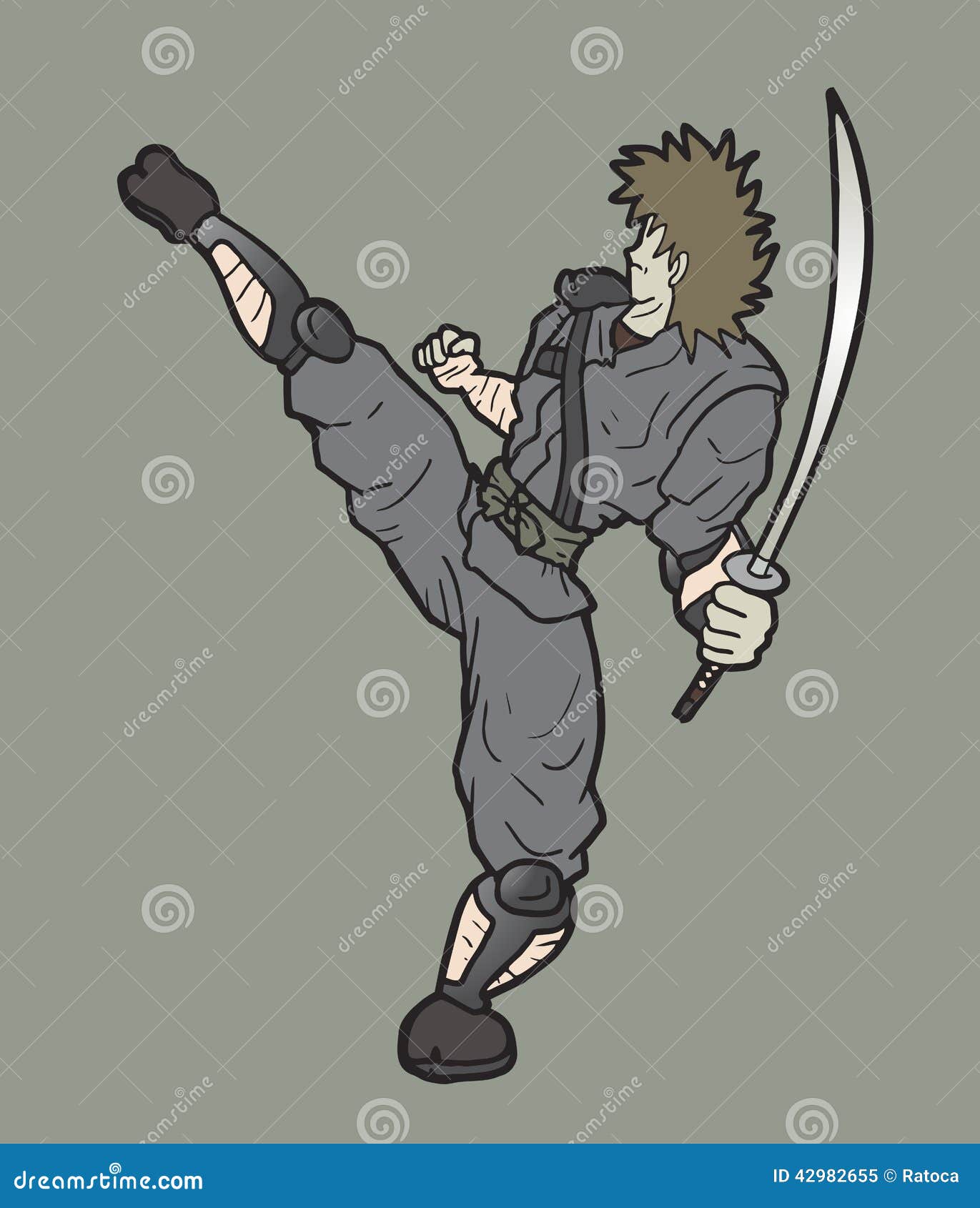 Fight ninja stock vector. Illustration of practice, punch - 42982655