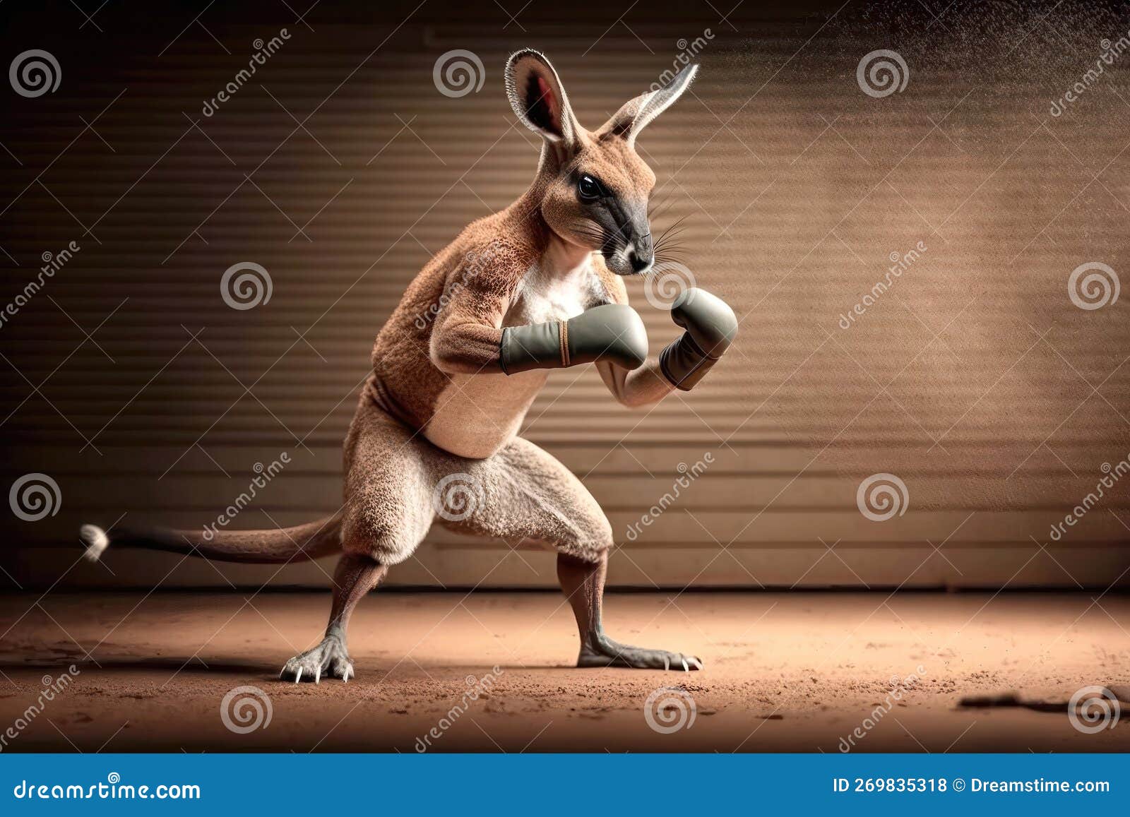 The Fight for the Outback. Kangaroo Boxing. Generative Ai Stock ...