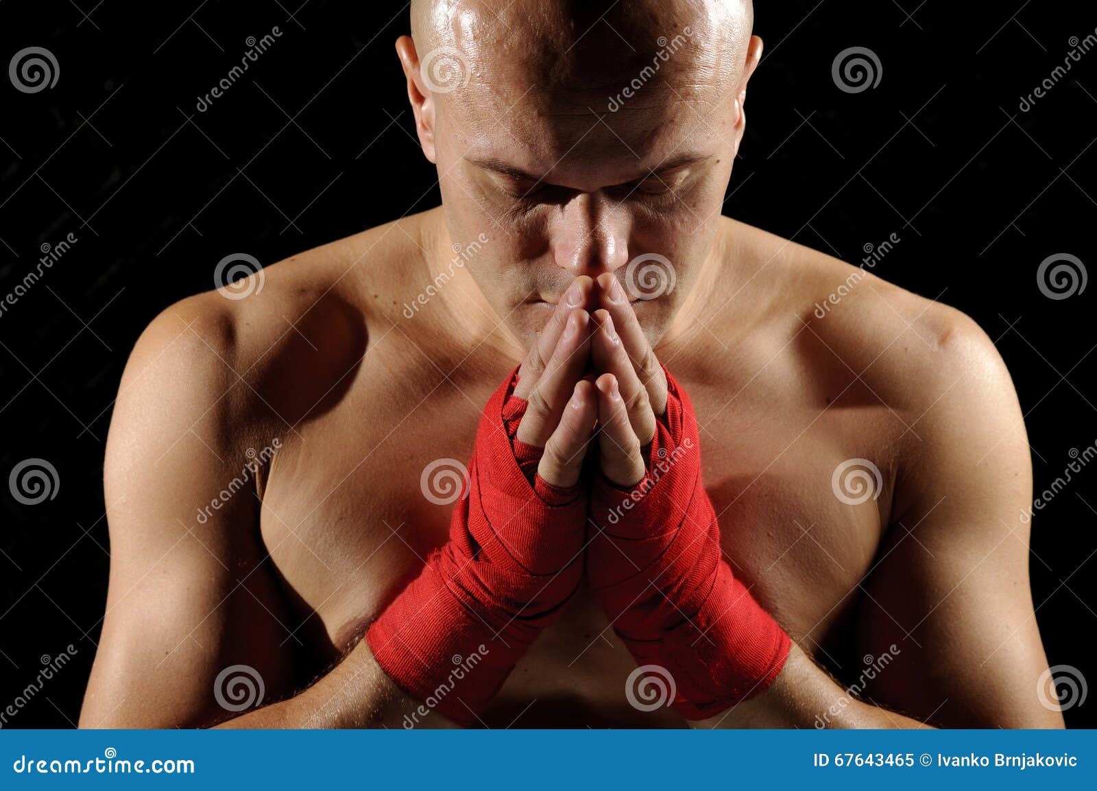 Before the fight stock image. Image of praying, sport - 67643465