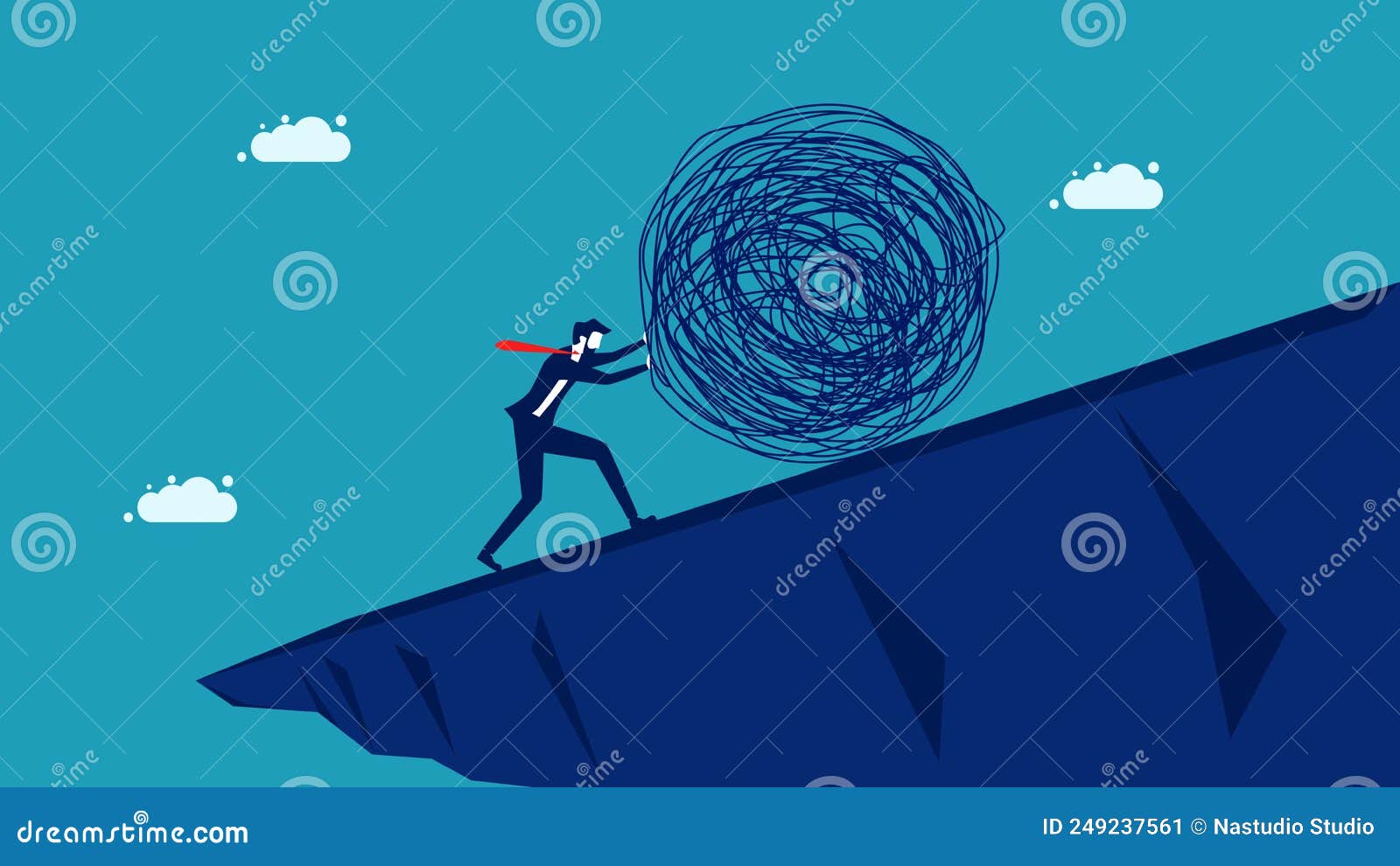 Fight the Problem. Businessmen are Pushing the Problem of Chaos Stock ...