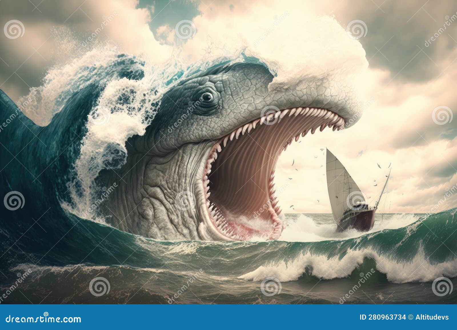 A Fight between a Sea Monster and a Gargantuan Whale, with the Ocean As ... A Fight between a Sea Monster and a Gargantuan Whale, with the Ocean As ...