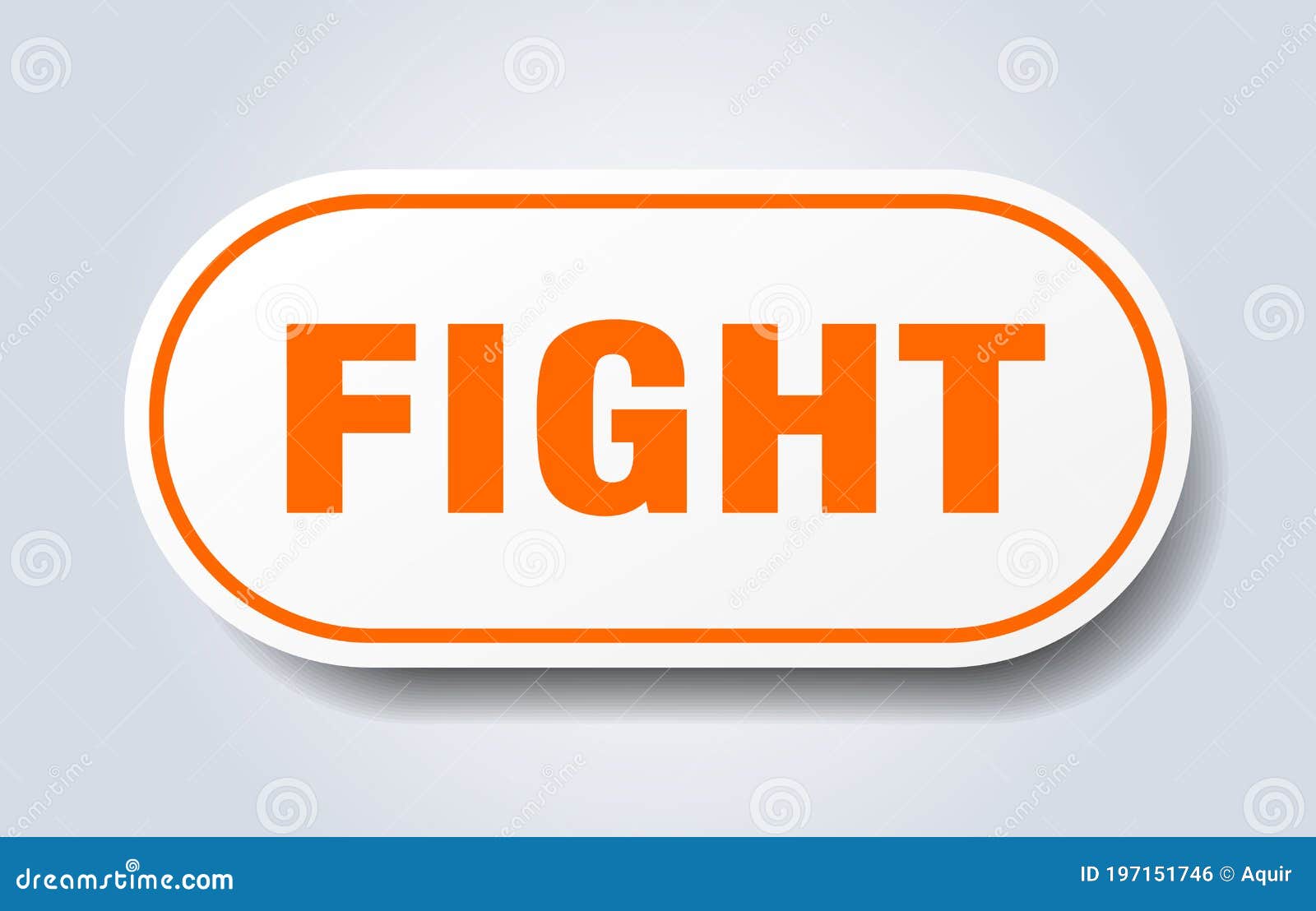 Fight sticker. stock vector. Illustration of badge, square - 197151746