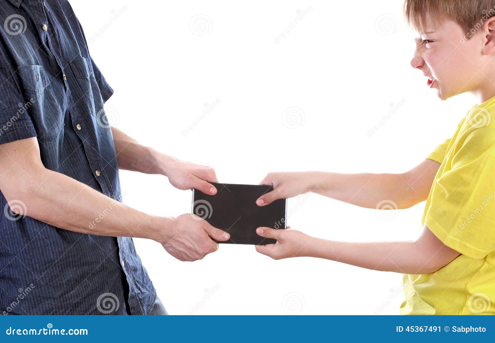Fight for Tablet Computer stock image. Image of human - 45367491