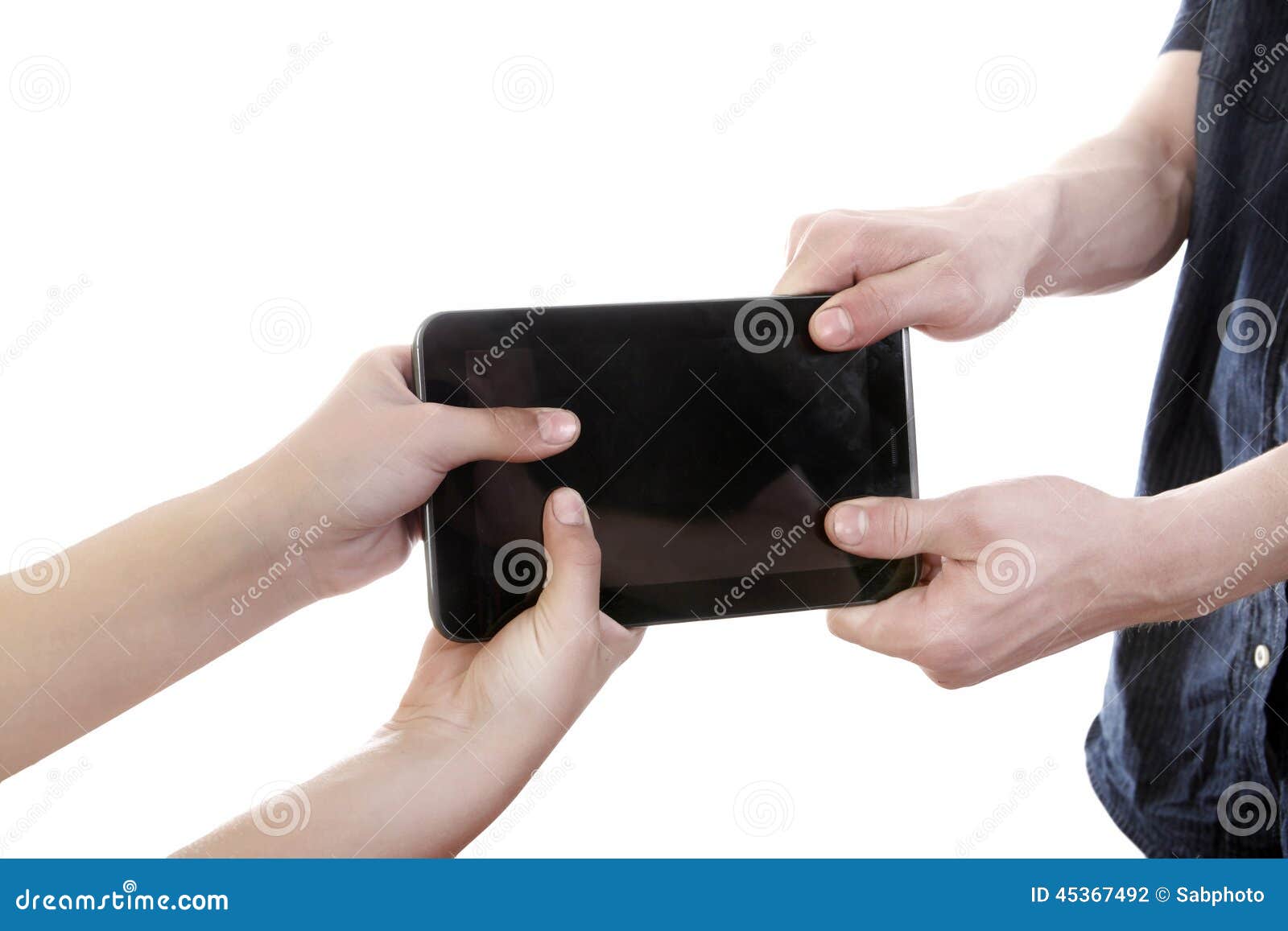 Fight for Tablet Computer stock photo. Image of impact - 45367492