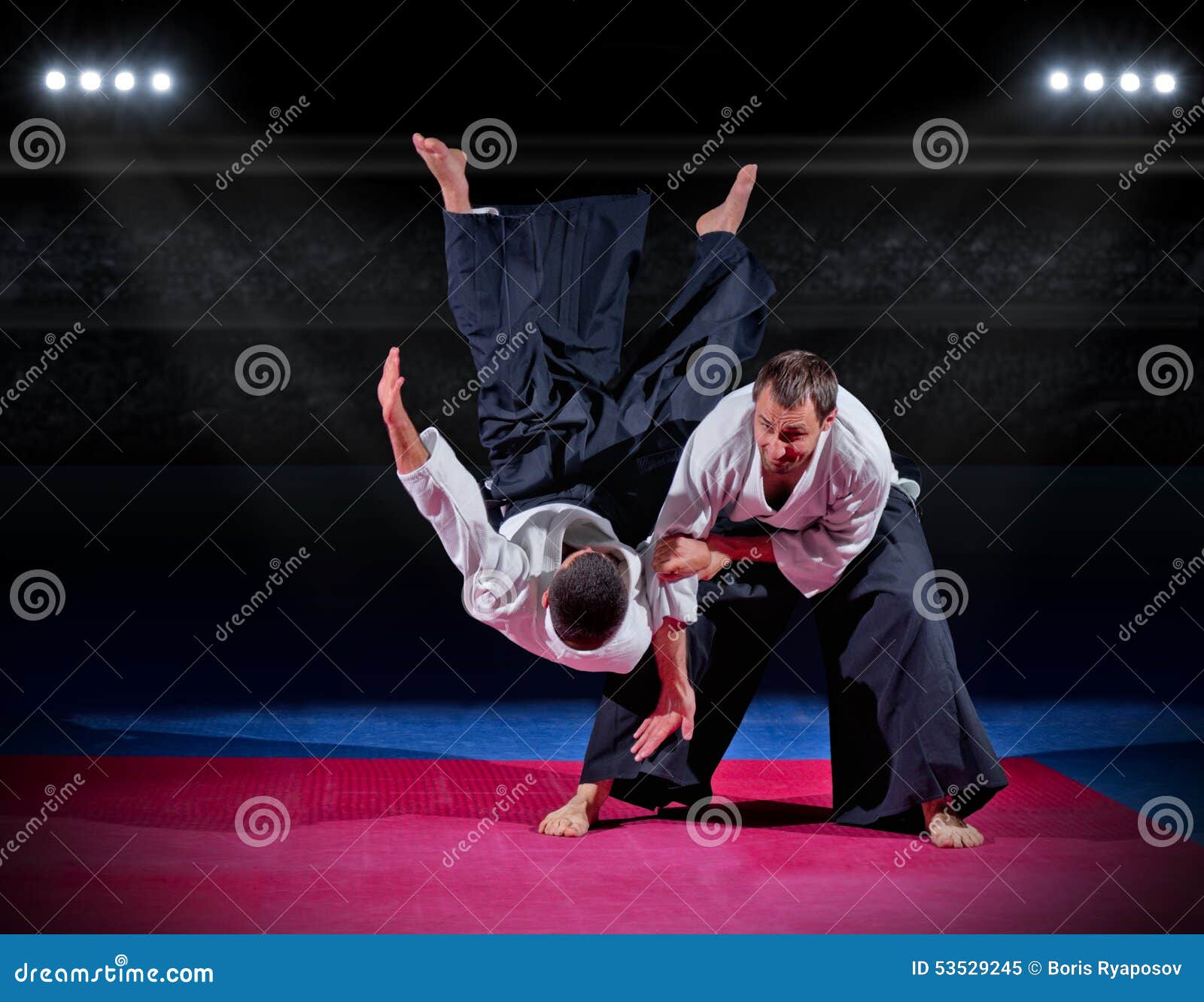 Fight between Two Aikido Fighters Stock Image - Image of moving ...