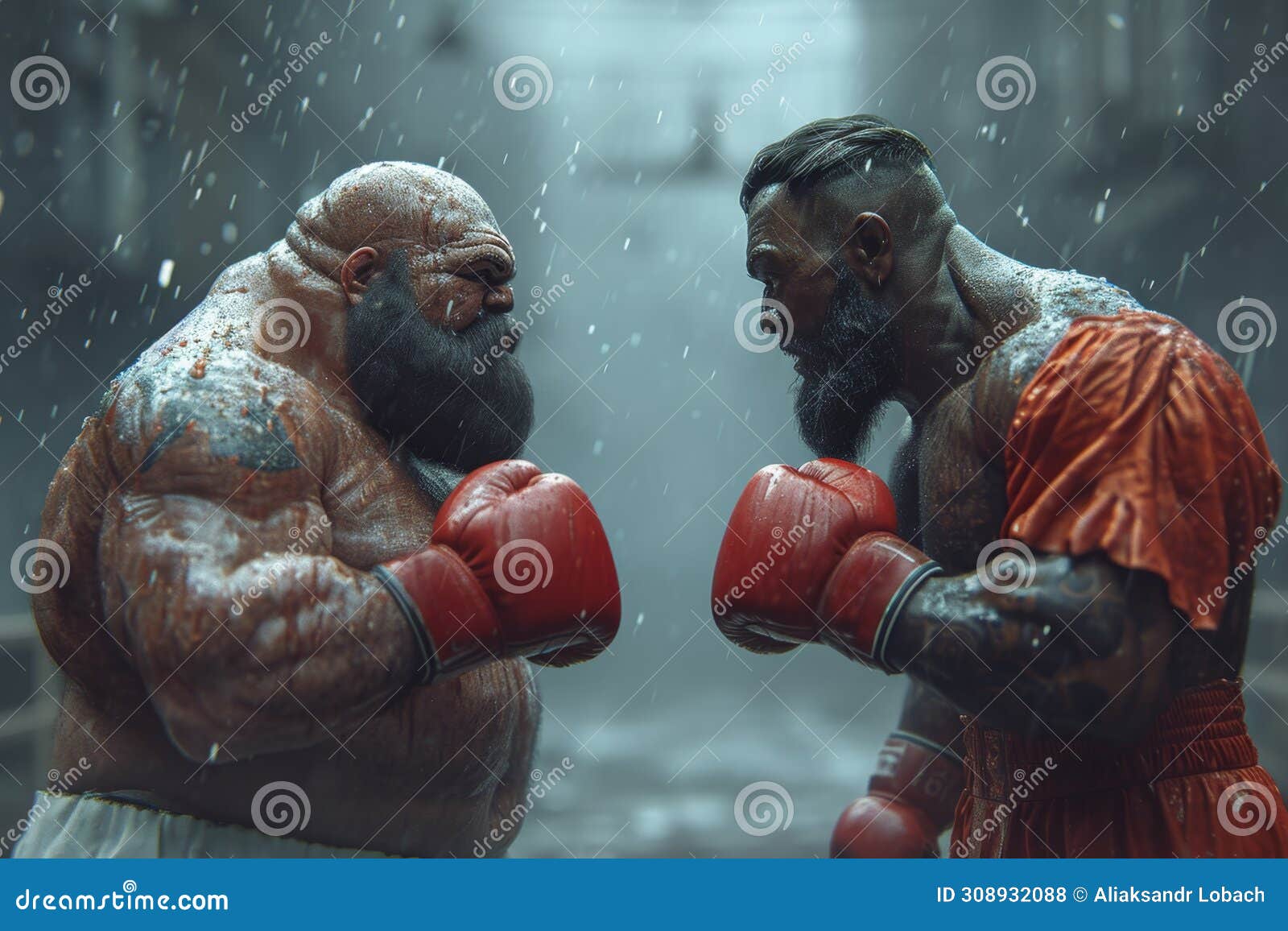 A Fight between Two Boxers . they are Facing Each Other Stock ...