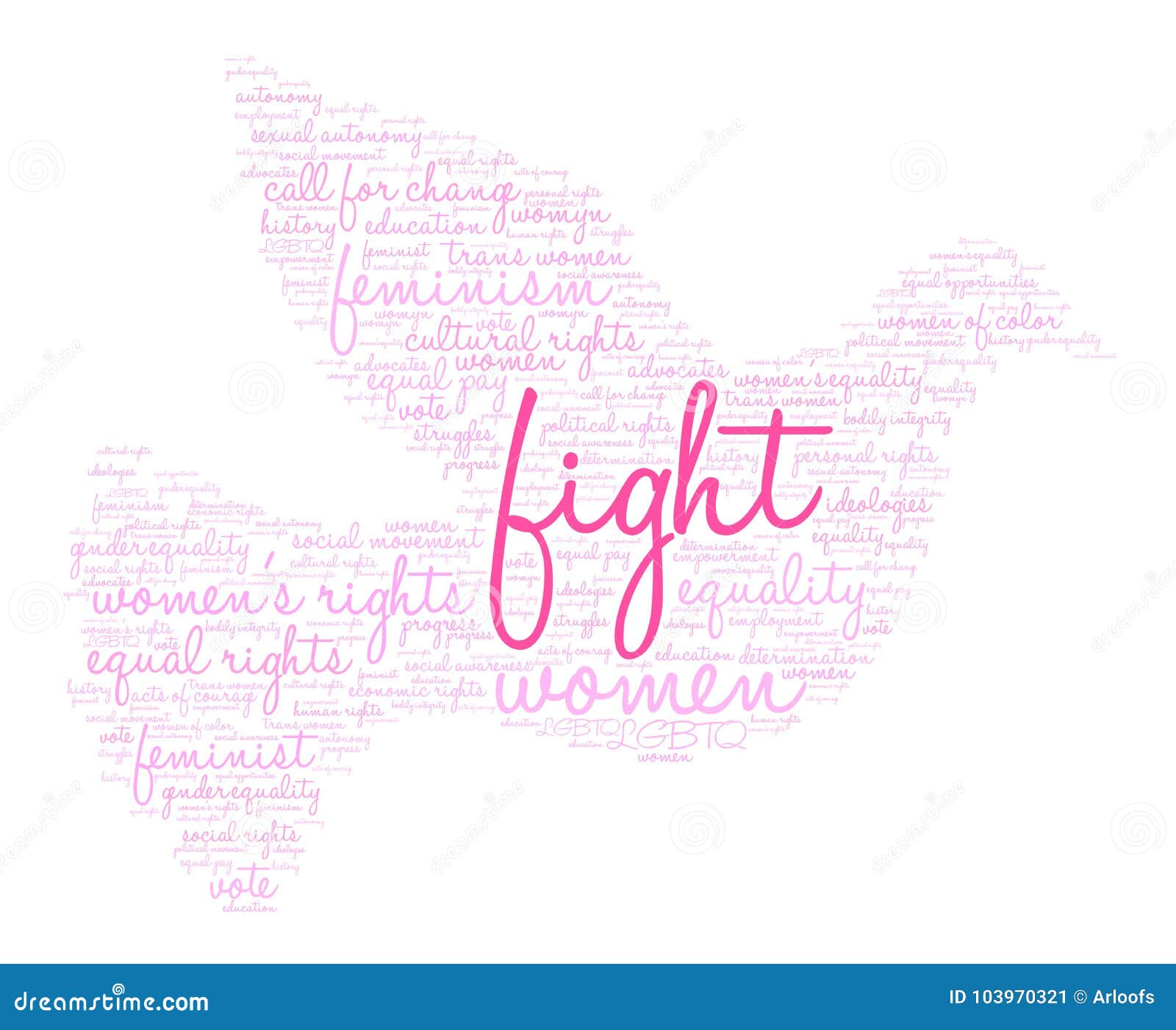 Fight Word Cloud stock vector. Illustration of equality - 103970321