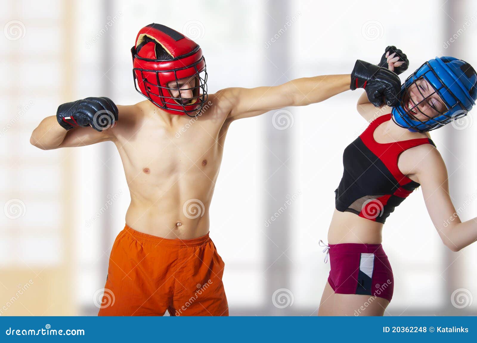 Fight of young couple. stock photo. Image of karate, adult - 20362248