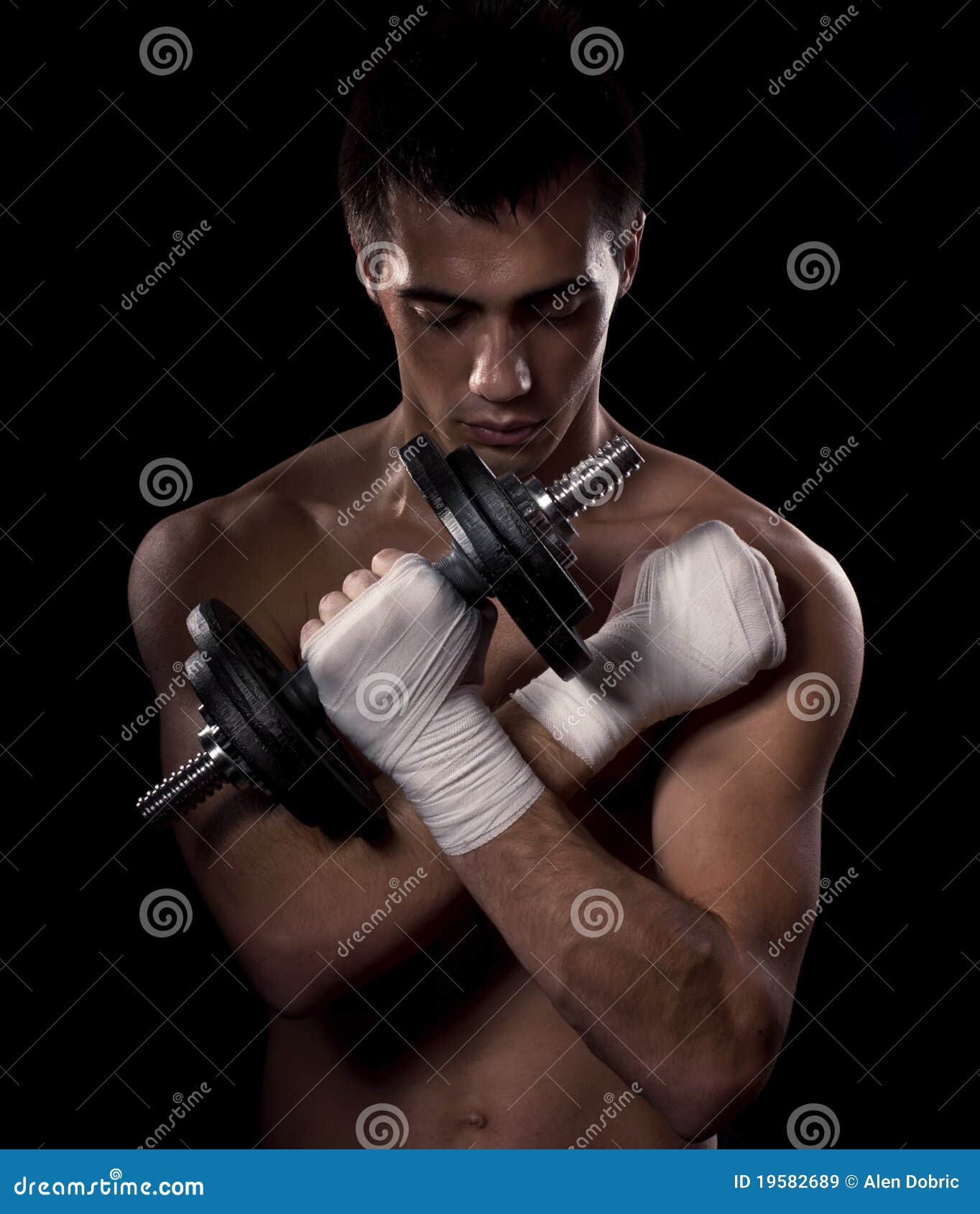 Fighter stock image. Image of sportsman, fighter, dumbbell - 19582689