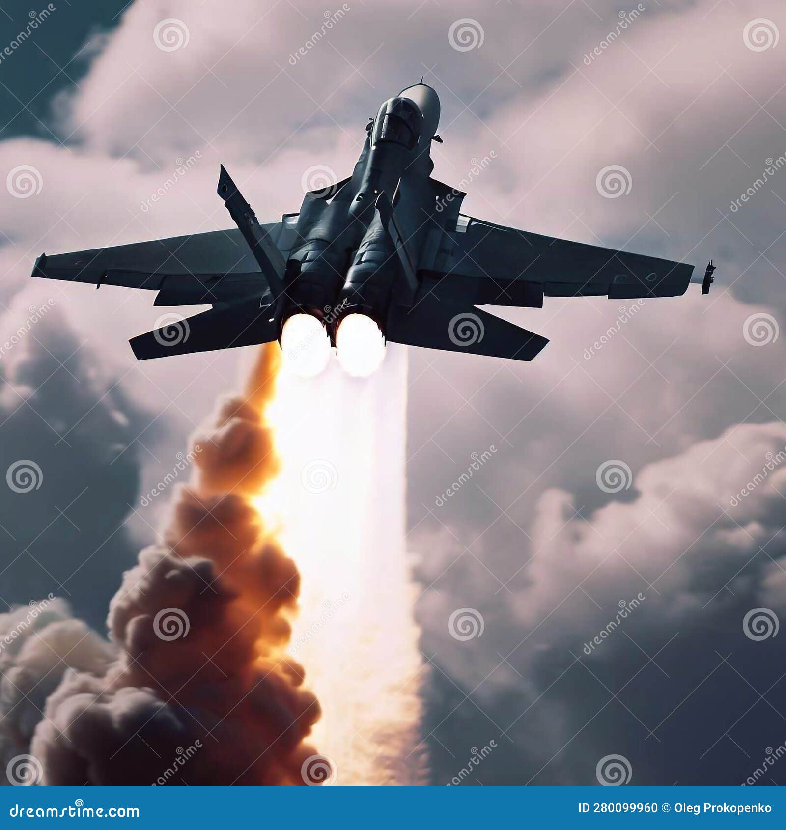 Fighter Aircraft Launches a Rocket Stock Illustration - Illustration of ...