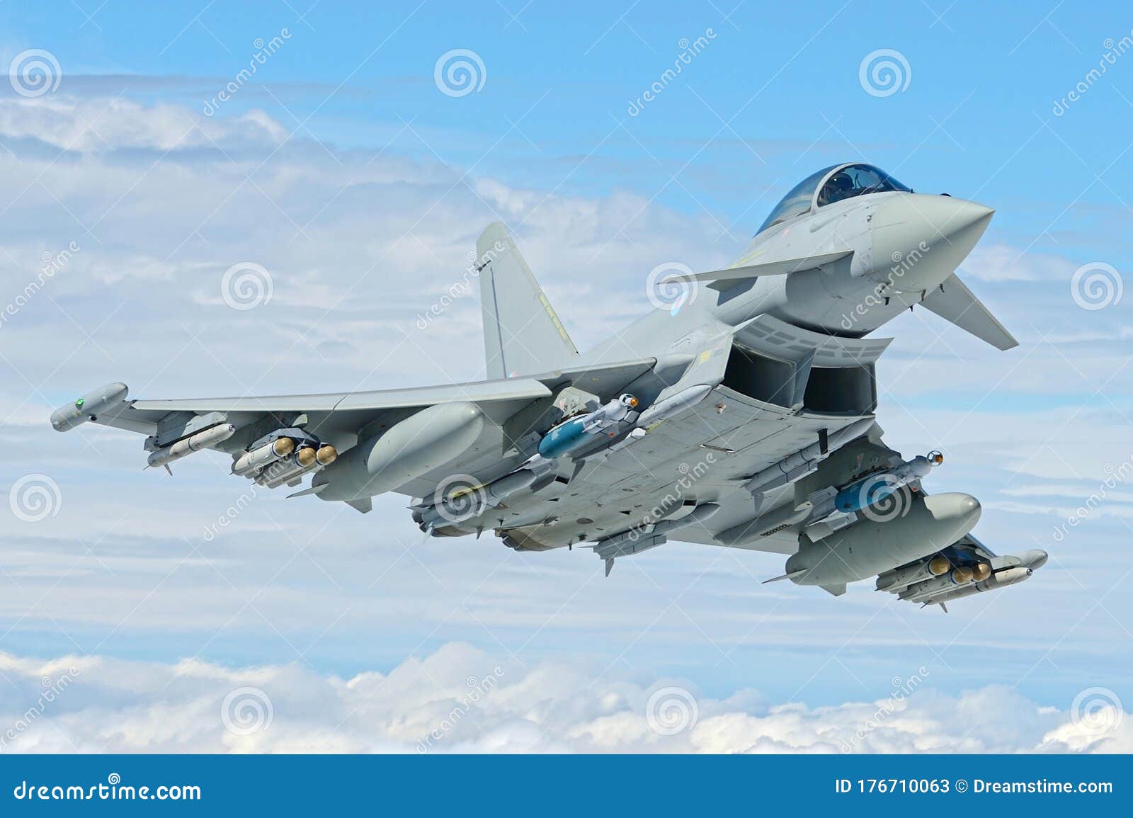 Fighter Airplane Eurofighter Interceptor Typhoon Flighter Editorial ...