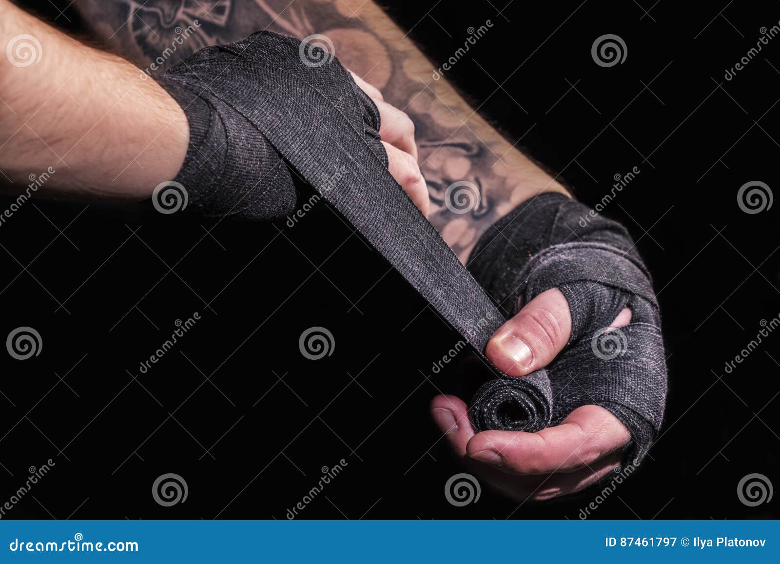 Fighter bandages his hands stock image. Image of workout - 87461797