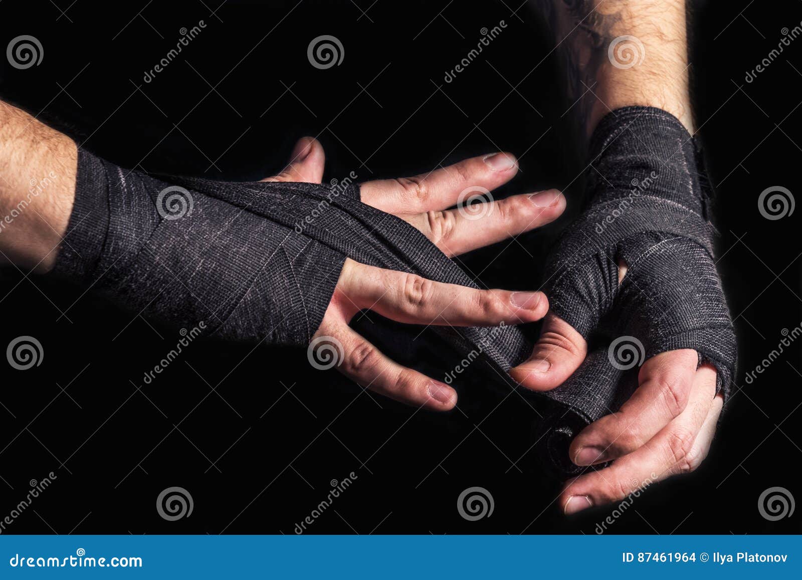 Fighter bandages his hands stock photo. Image of athlete - 87461964