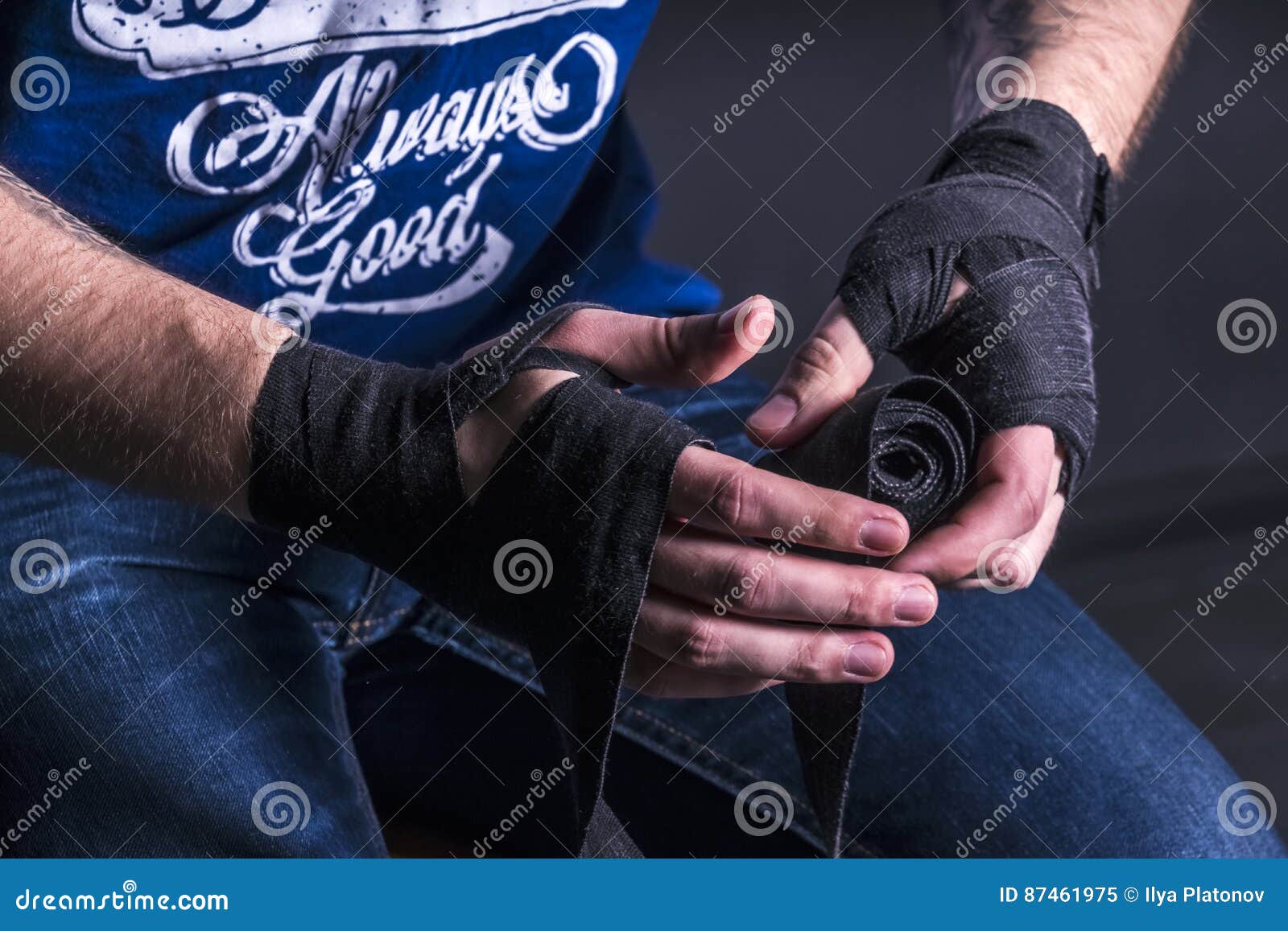 Fighter bandages his hands stock image. Image of athlete - 87461975
