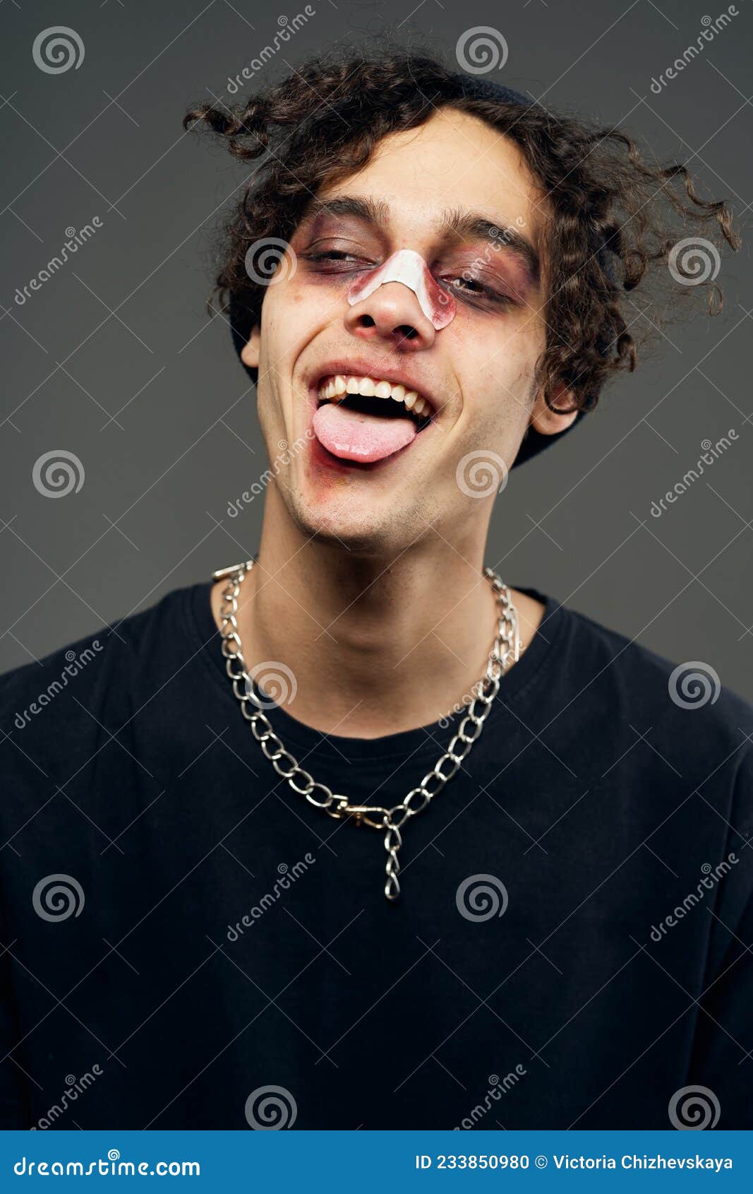 Fighter with Broken Nose Training Boxing Conflict Aggression Injury ...