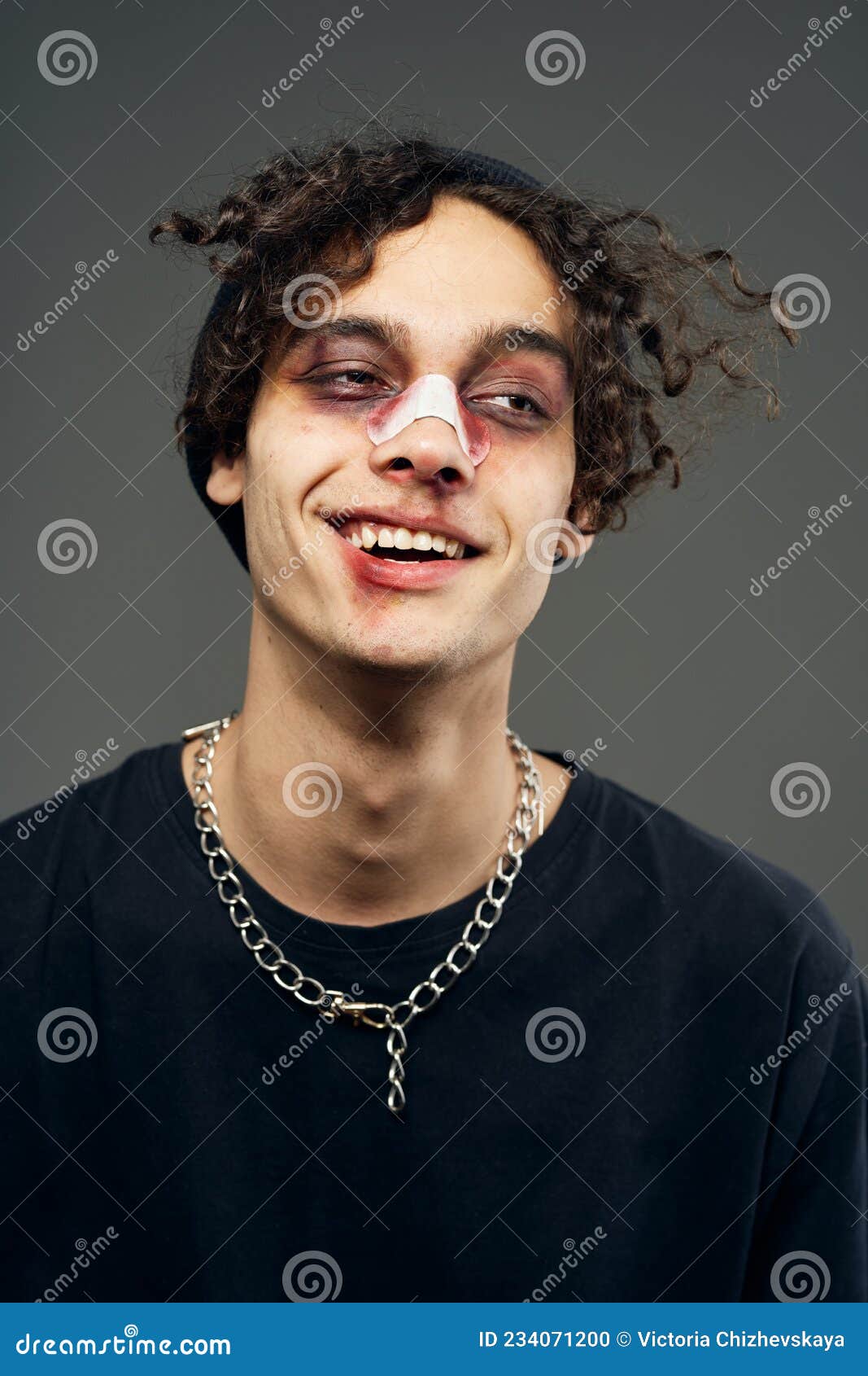 Fighter with Broken Nose Training Boxing Conflict Aggression Injury ...