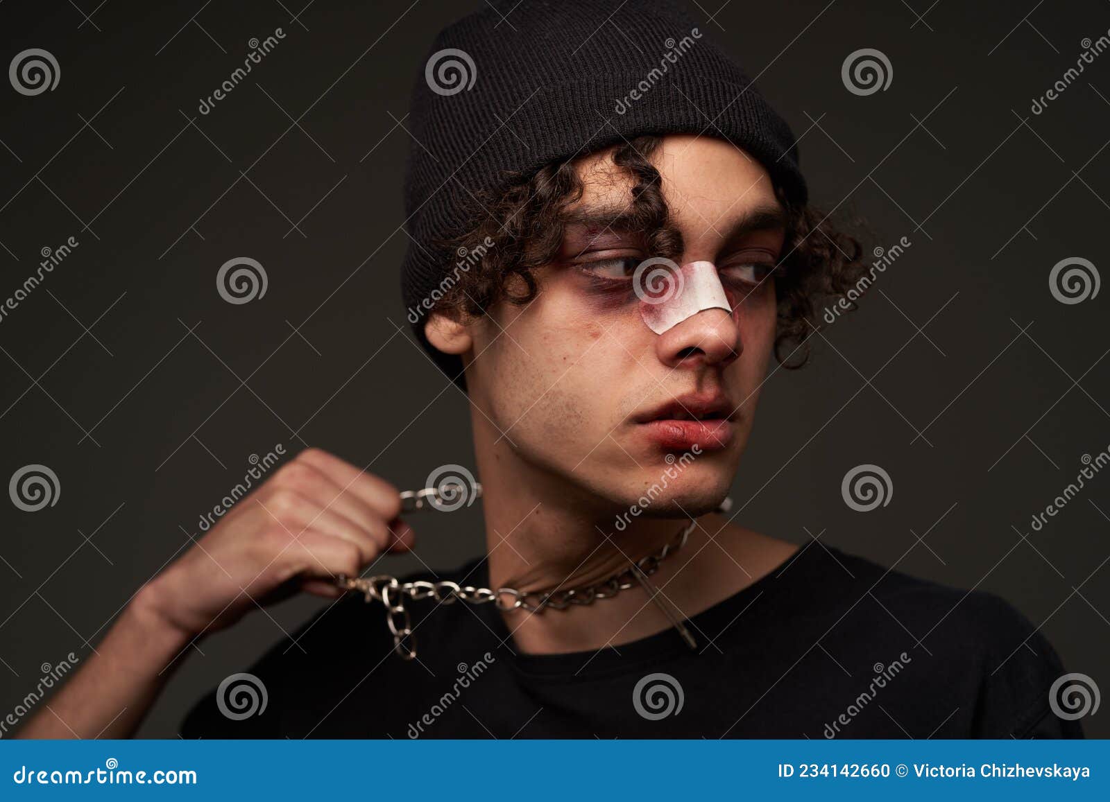 Fighter with Broken Nose Training Boxing Conflict Aggression Injury ...