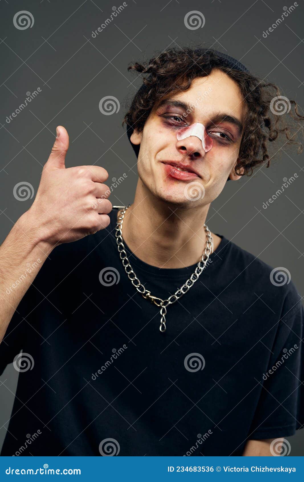 Fighter with Broken Nose Training Boxing Conflict Aggression Injury ...