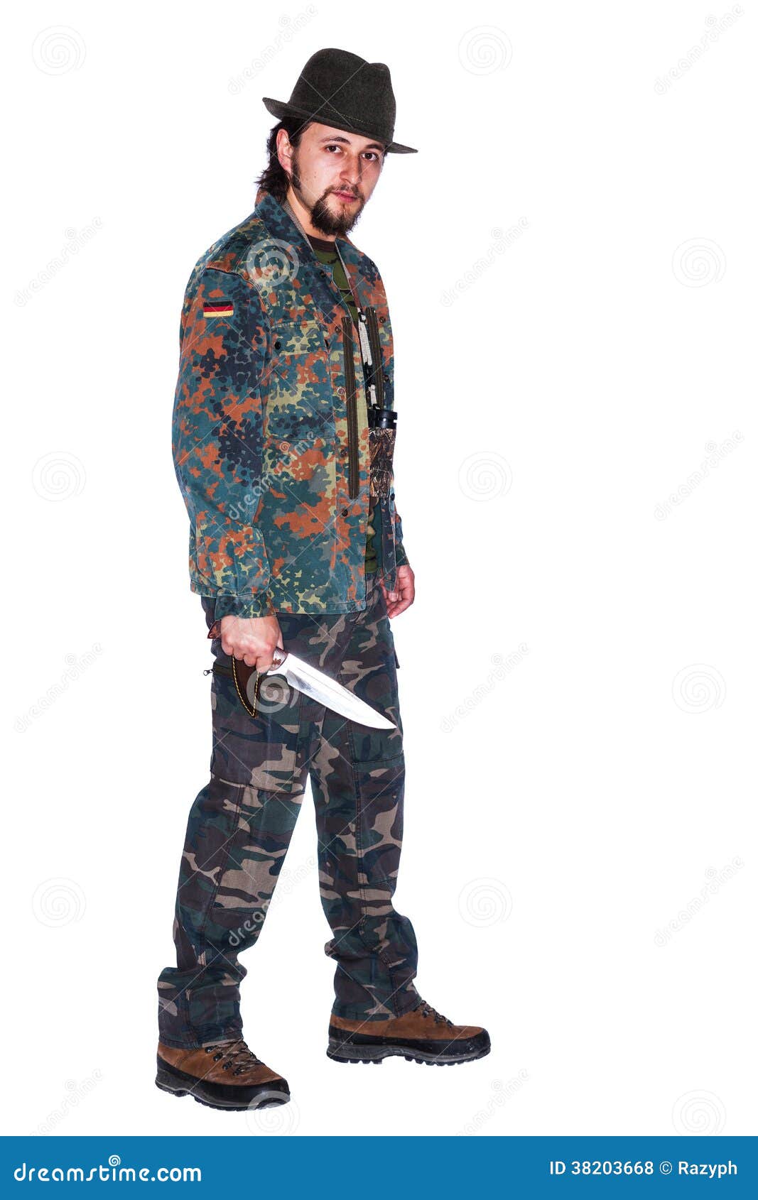 Fighter with dagger stock photo. Image of threatening - 38203668