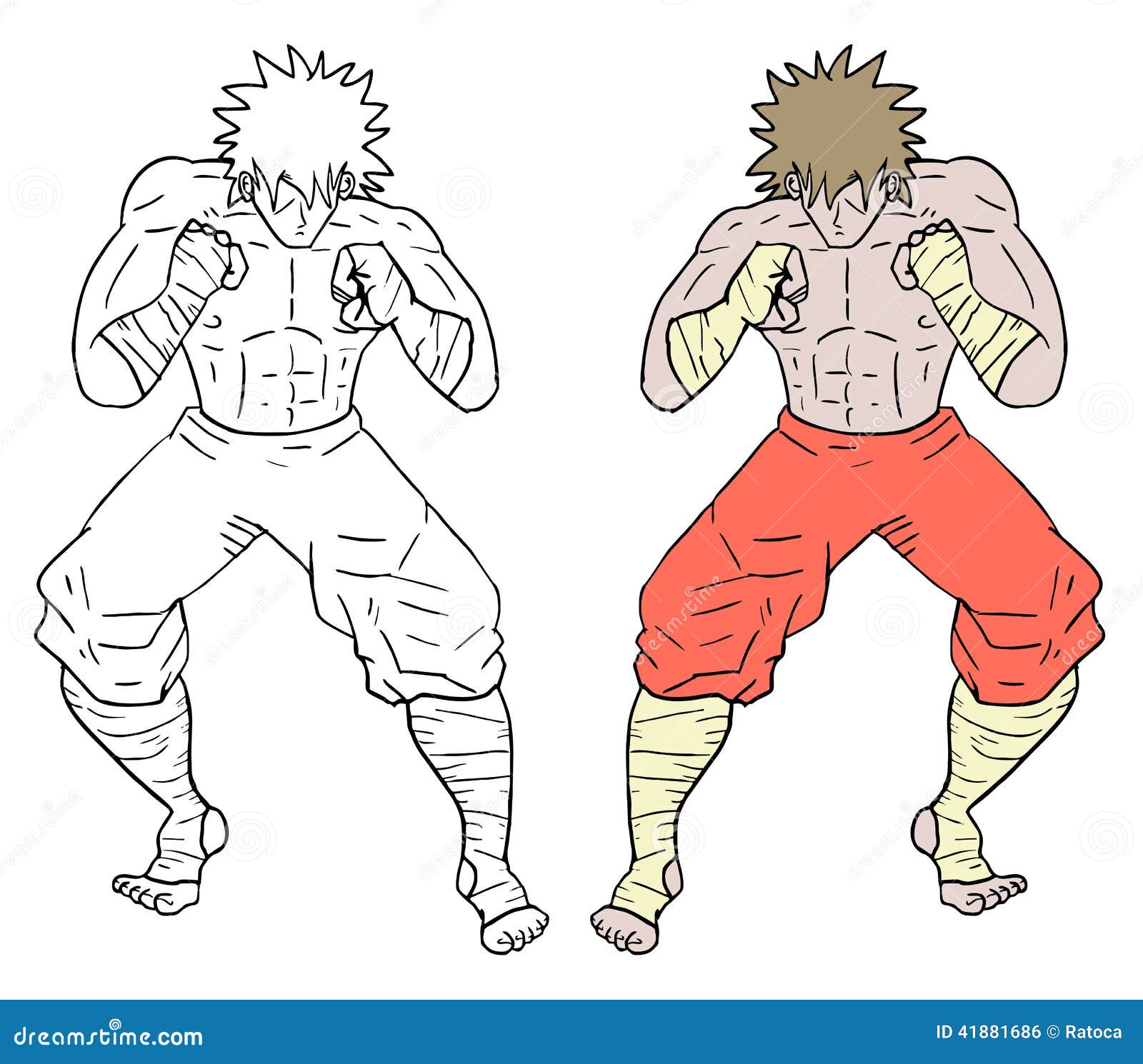 Fighter draw stock vector. Illustration of bench, muscles - 41881686
