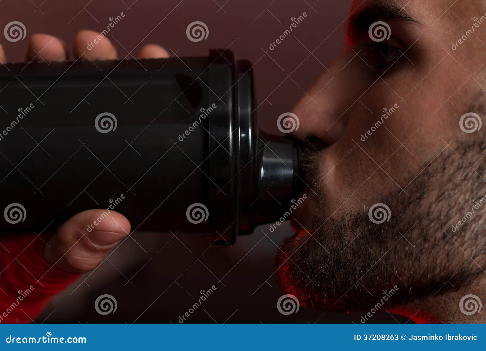 Fighter Drinking from a Bottle of Water Stock Image - Image of healthy ...
