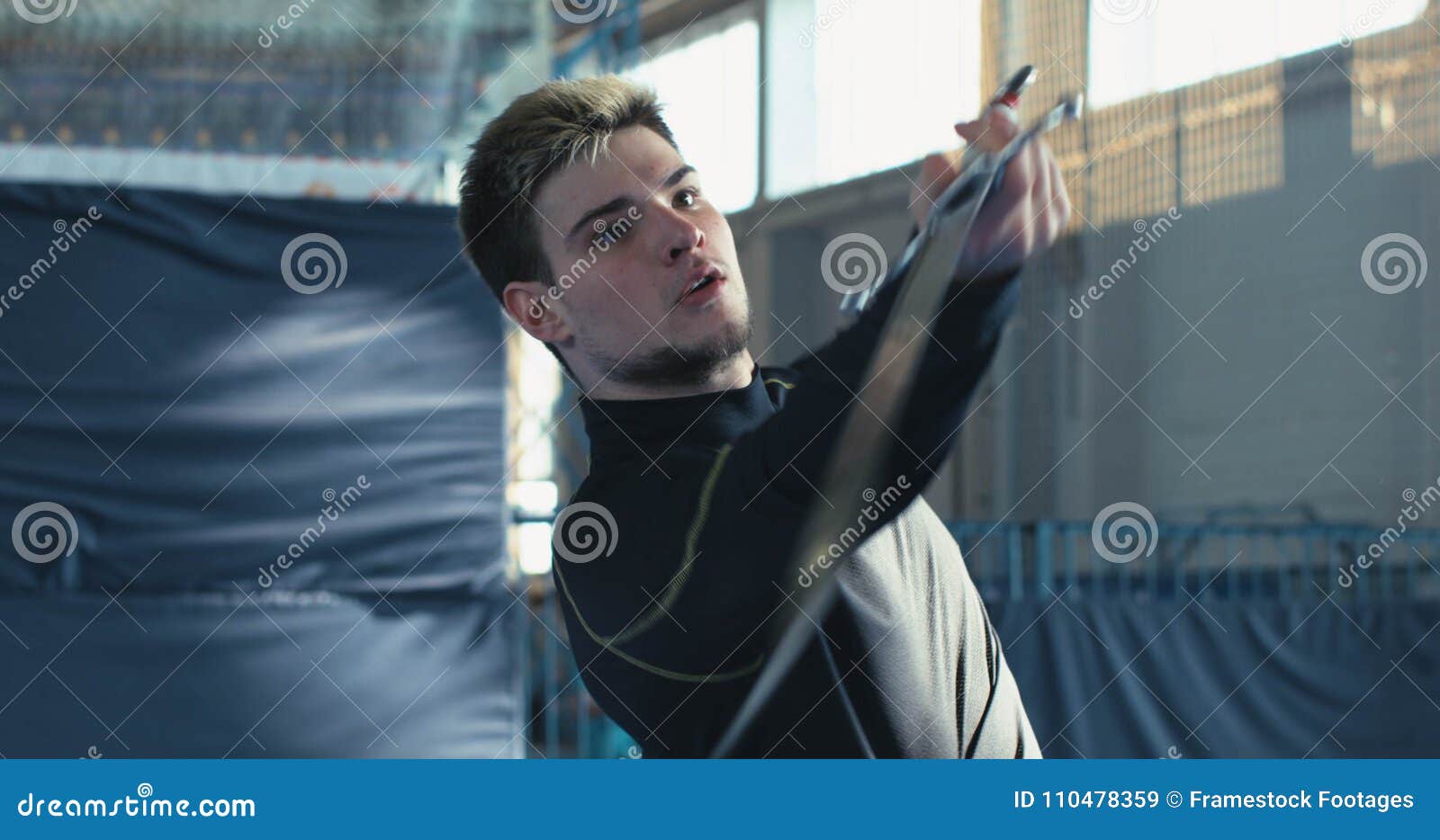 Man training with sword stock image. Image of action - 110478359