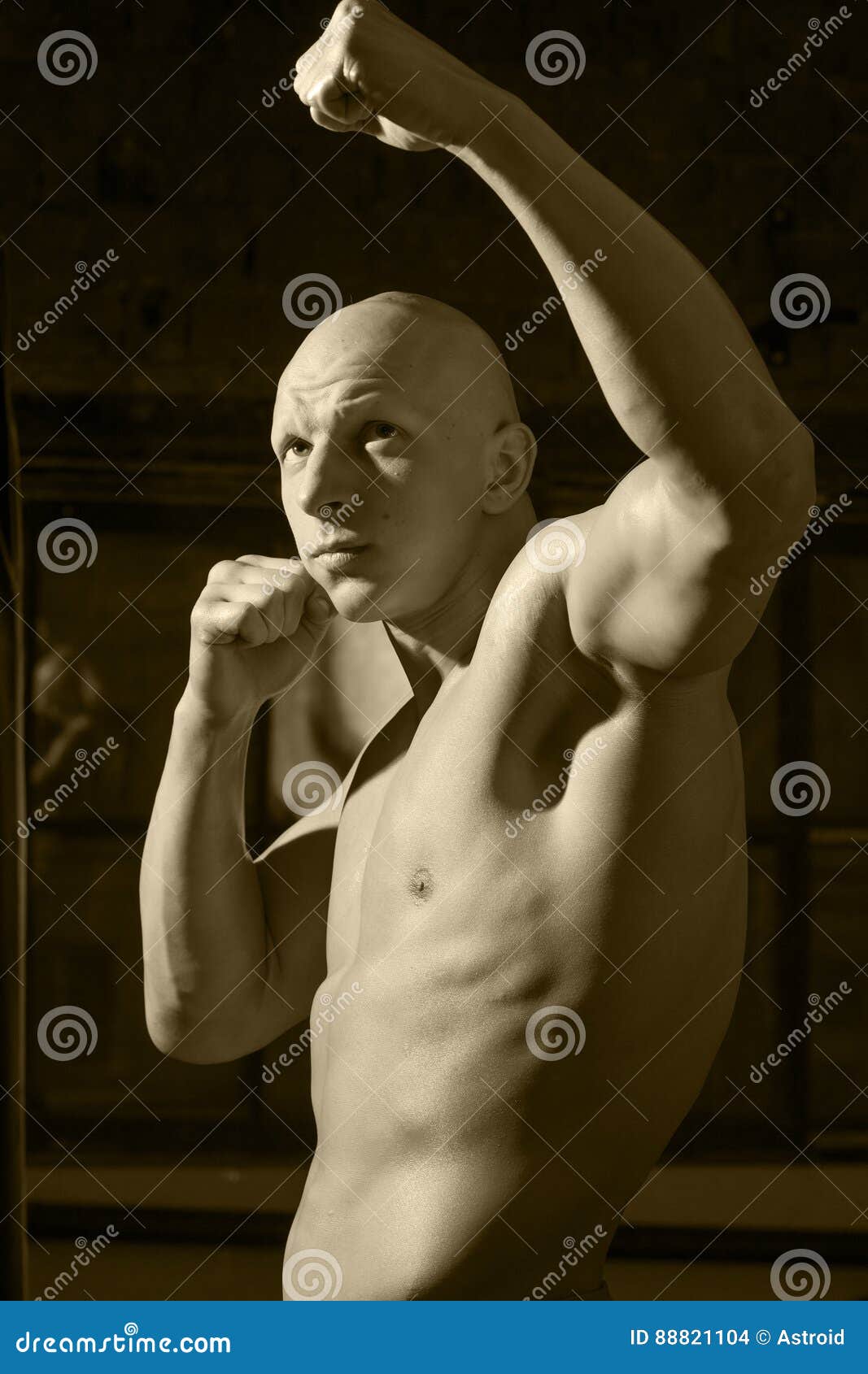 Fighter in fighting stance stock photo. Image of boxer - 88821104