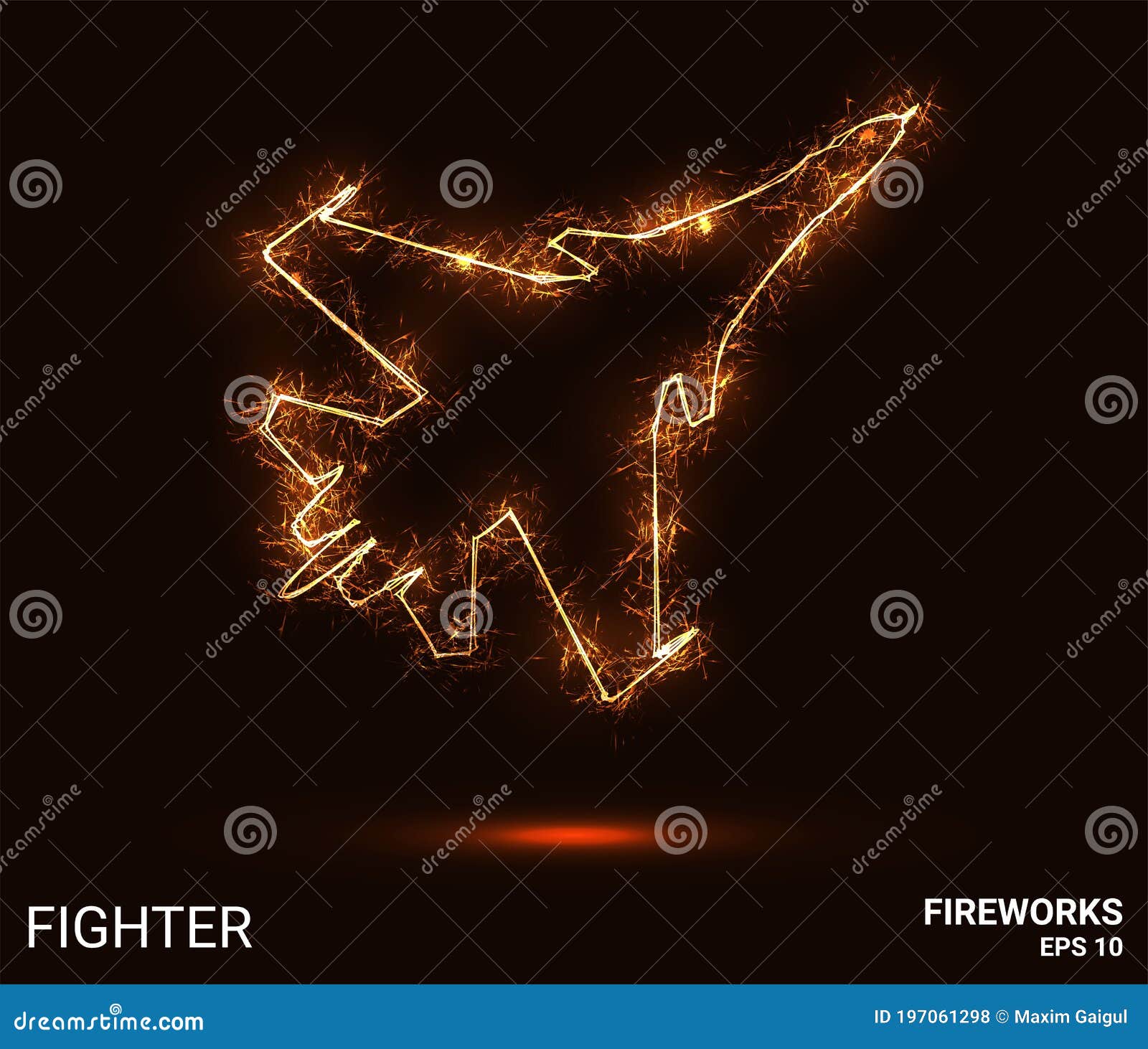 Fighter Fireworks. the Fighter Consists of Sparks and Fire. Festive ...