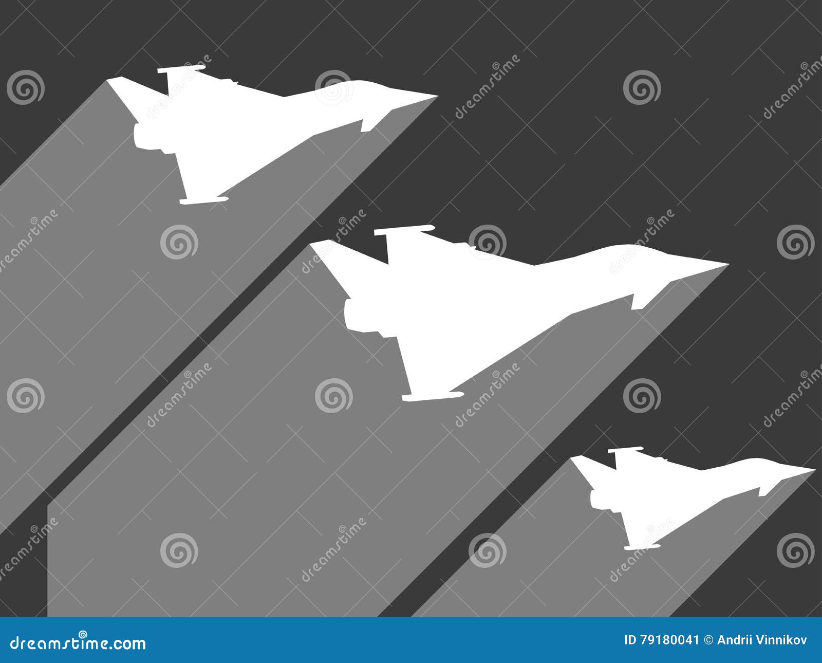 Fighter Flat. Military Fighter with a Long Shadow. Jet Fighter Icon ...