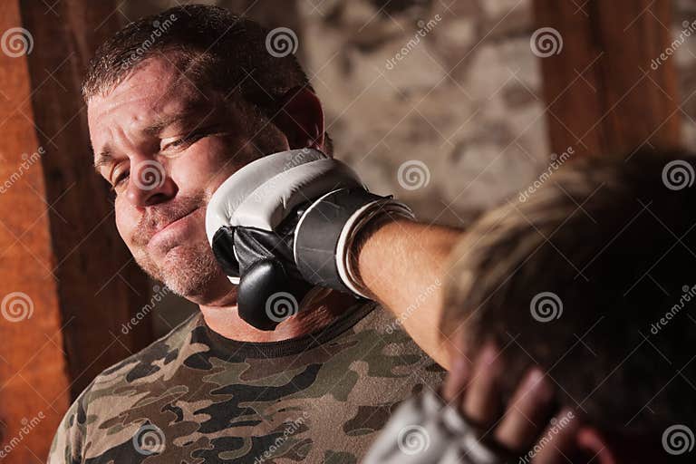 Fighter Gets Punched stock image. Image of fighter, european - 28125645