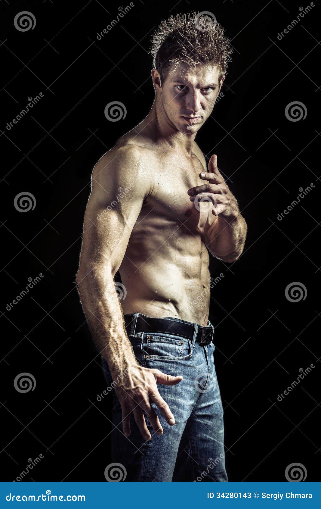 Fighter getting ready stock image. Image of power, muscular - 34280143