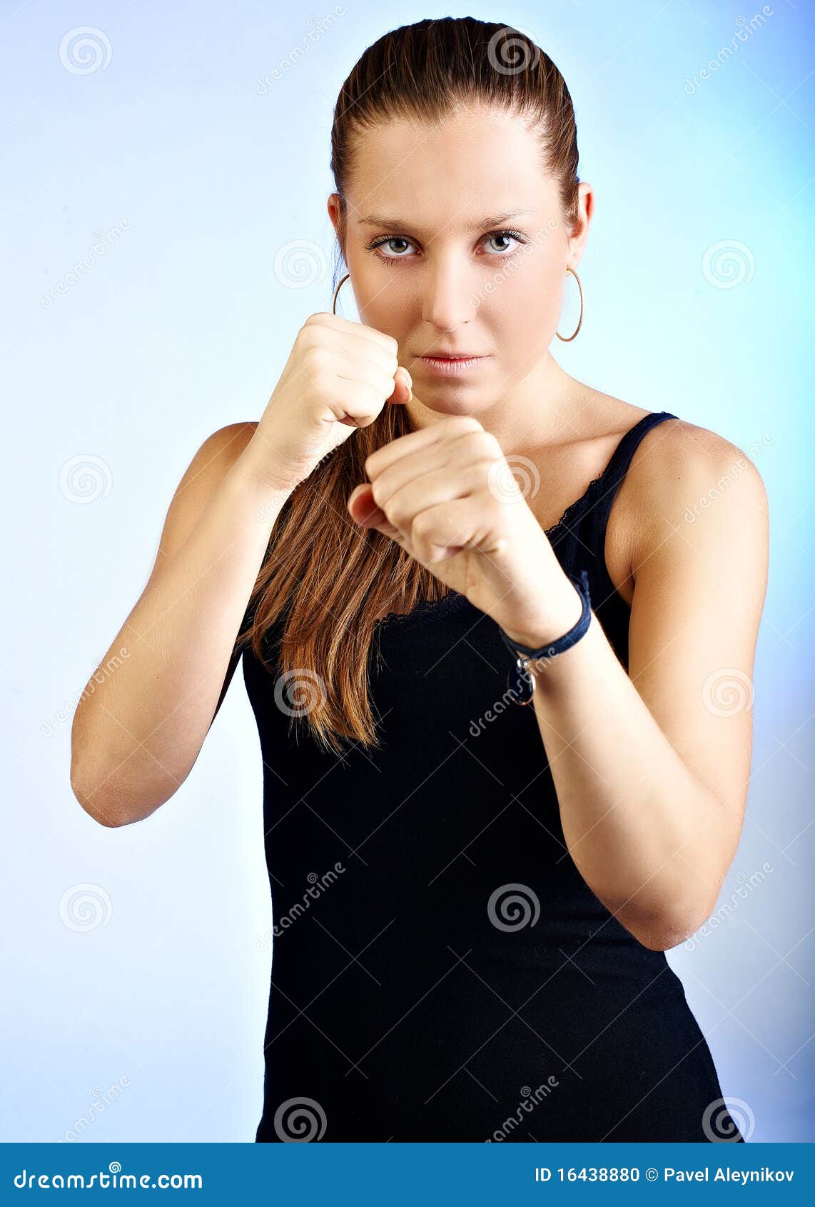 Fighter girl stock photo. Image of camera, adult, fist - 16438880
