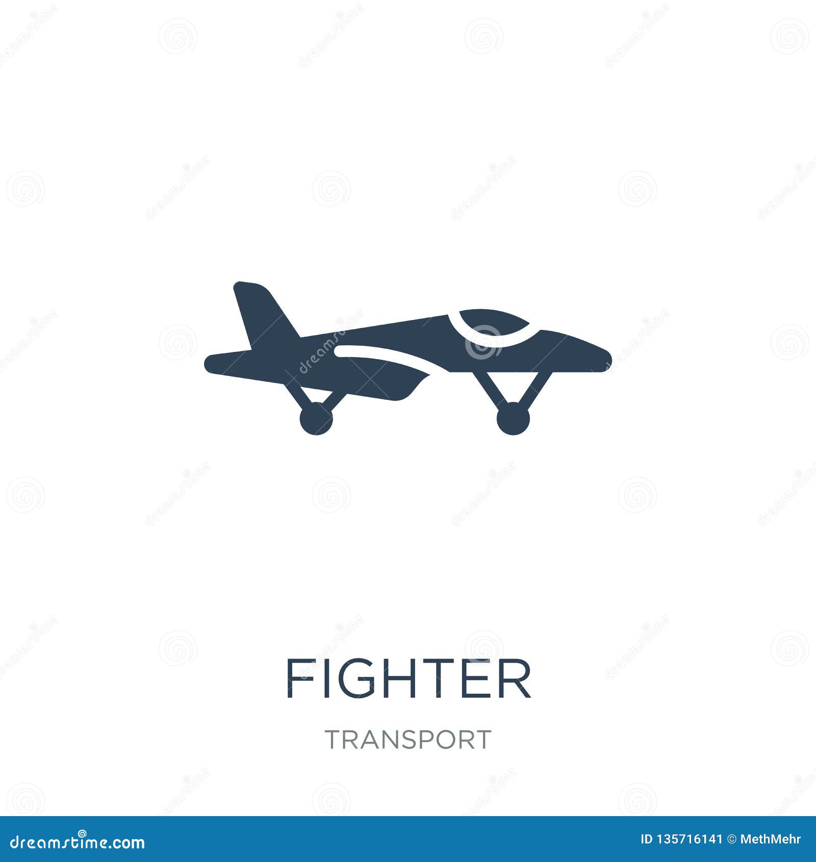 Fighter Icon in Trendy Design Style. Fighter Icon Isolated on White ...