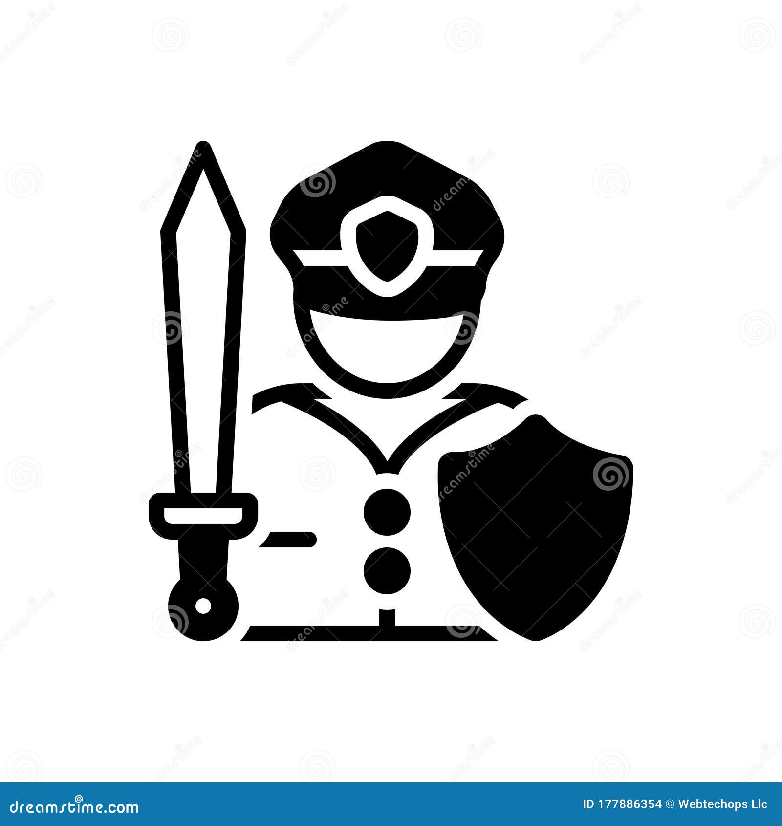 Black Solid Icon for Fighter, Warrior and Trooper Stock Vector ...