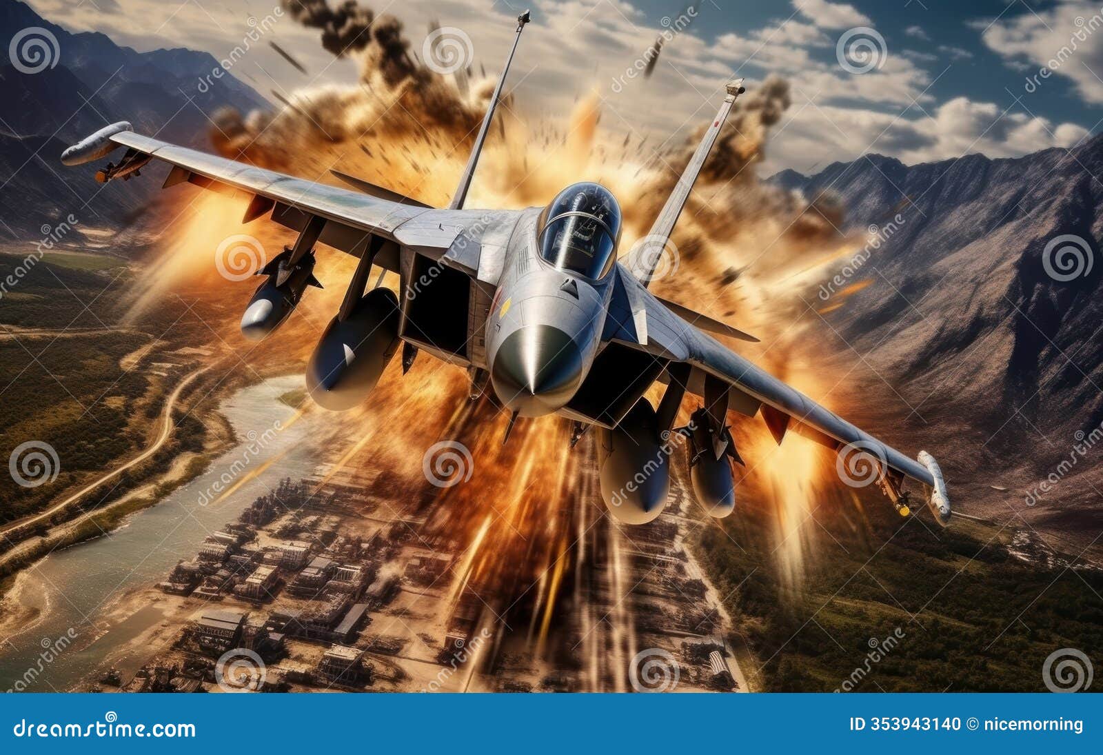 Fighter Jet in Action. Created by Generative Artificial Intelligence ...