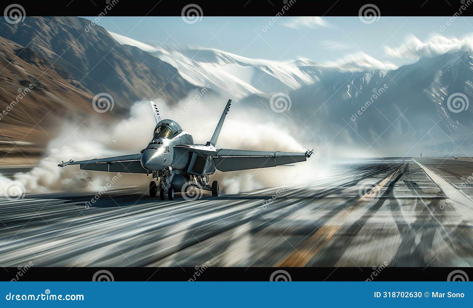 A Fighter Jet with Afterburner Ignited, Taking Off at Dusk. Generate AI ...